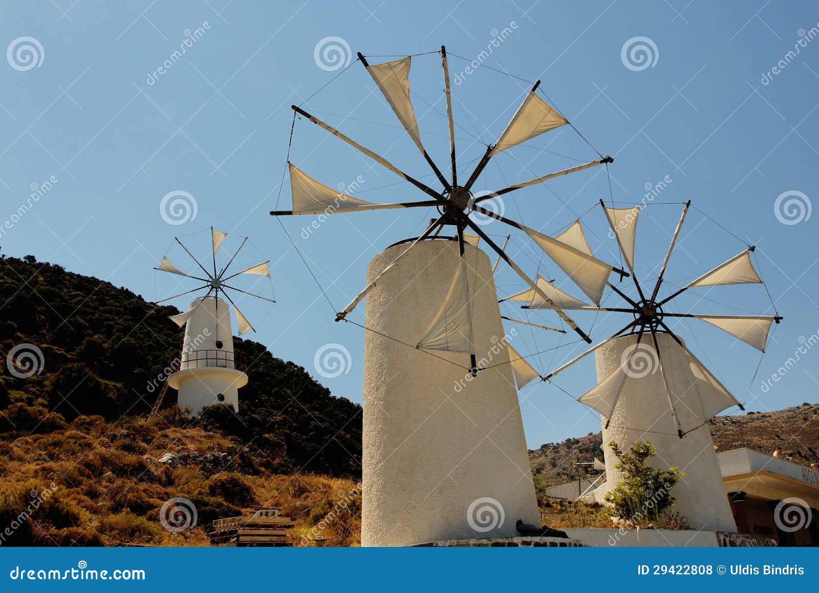 Traditional greek windmils stock photo. Image of energy - 29422808