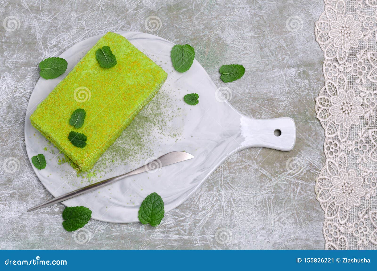 Traditional Green Sponge Cake Stock Image - Image of baked, ingredient ...