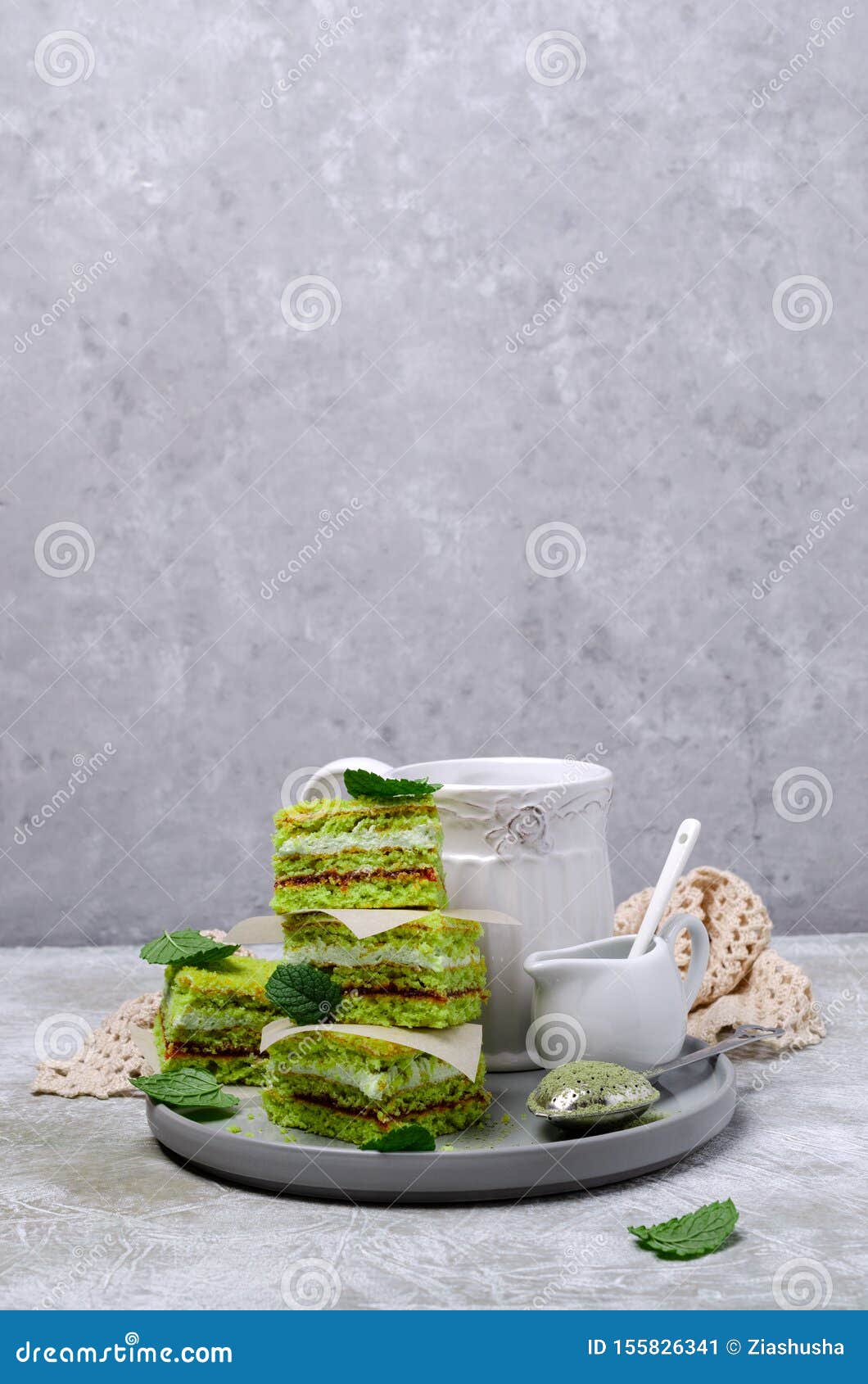 Traditional Green Sponge Cake Stock Image - Image of baked, cuisine ...