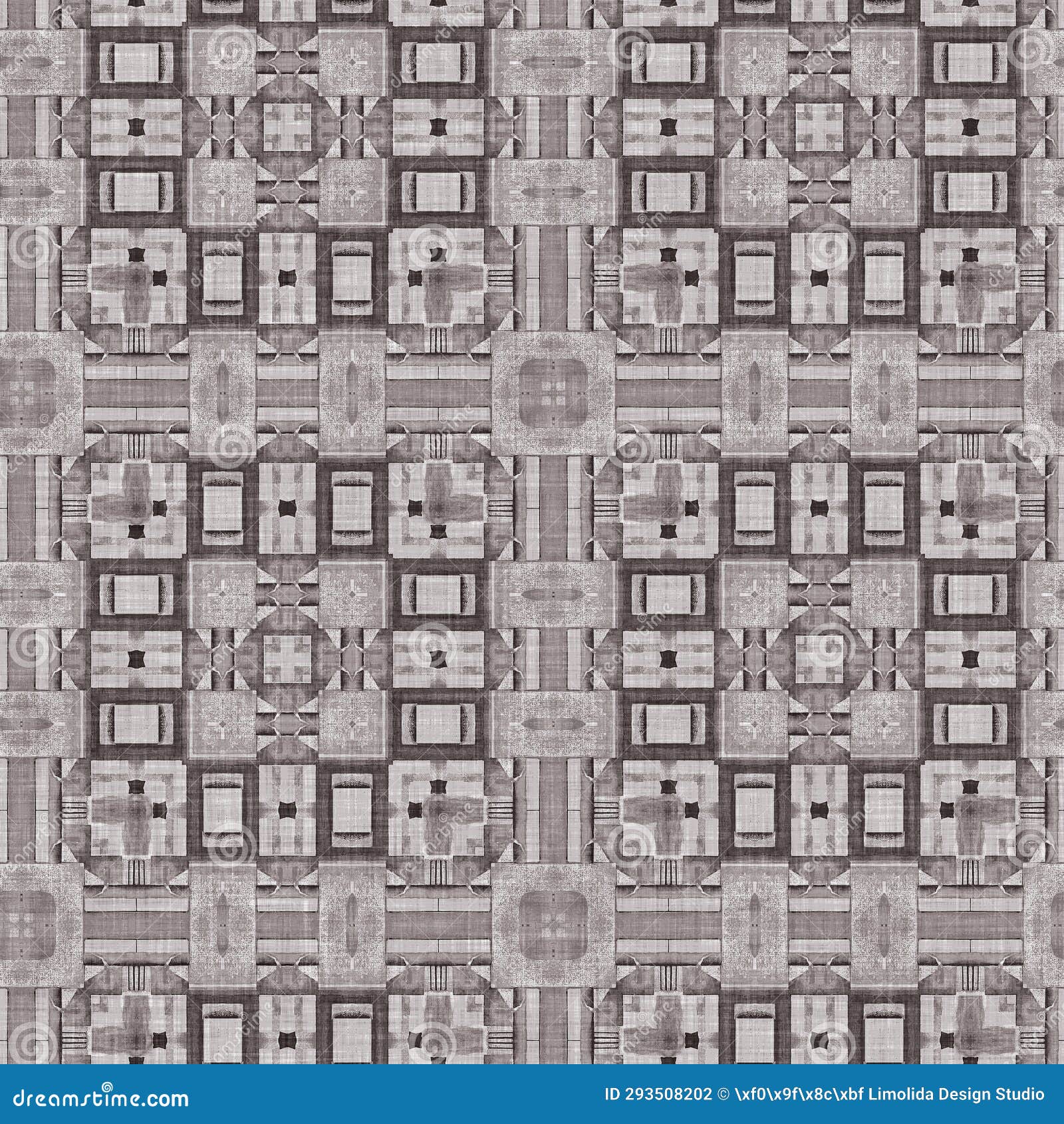 Traditional Grey Mosaic Seamless Pattern Print. Fabric Effect Mexican ...