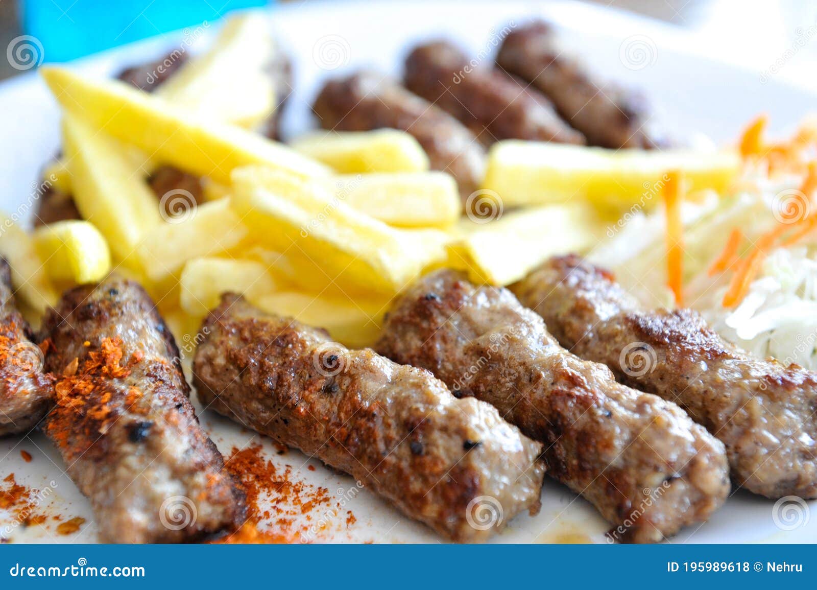 Traditional Grill in Macedonia and Balkans , Kebap in a Plate Stock ...