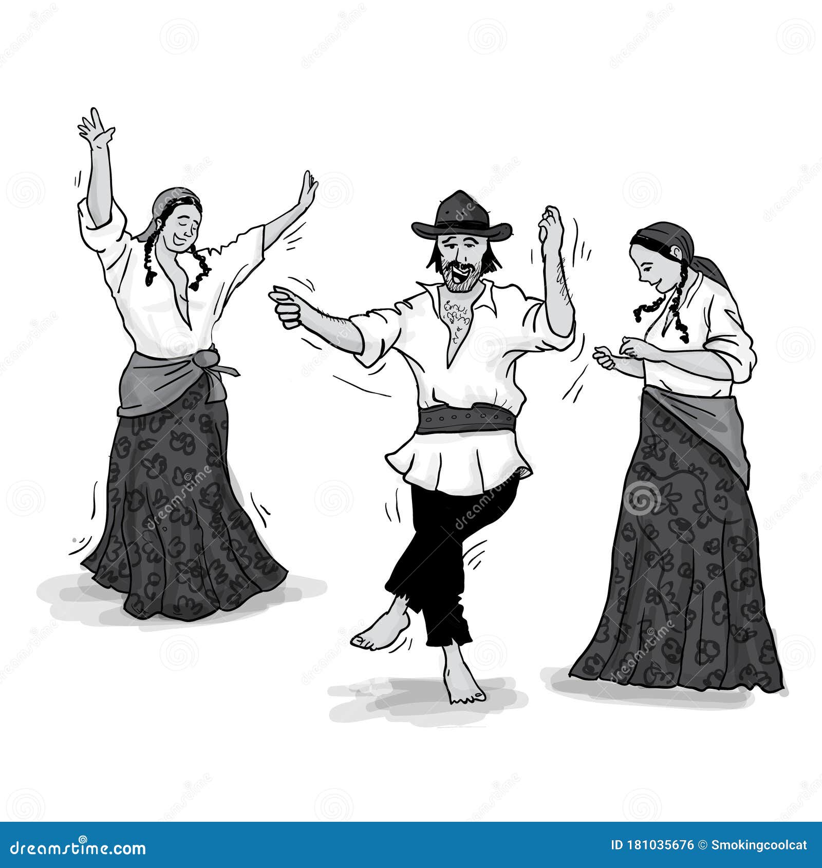Traditional Gypsies Dancing Stock Vector - Illustration of sing ...