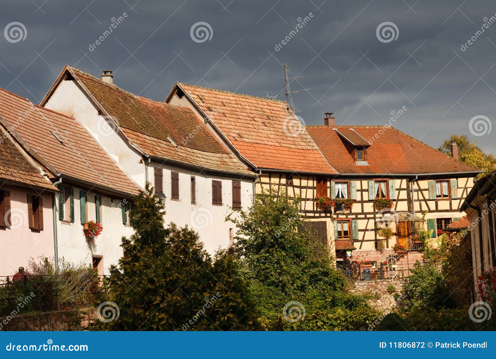 Traditional Half-Timbered Architecture in Alsace Stock Photo - Image of ...