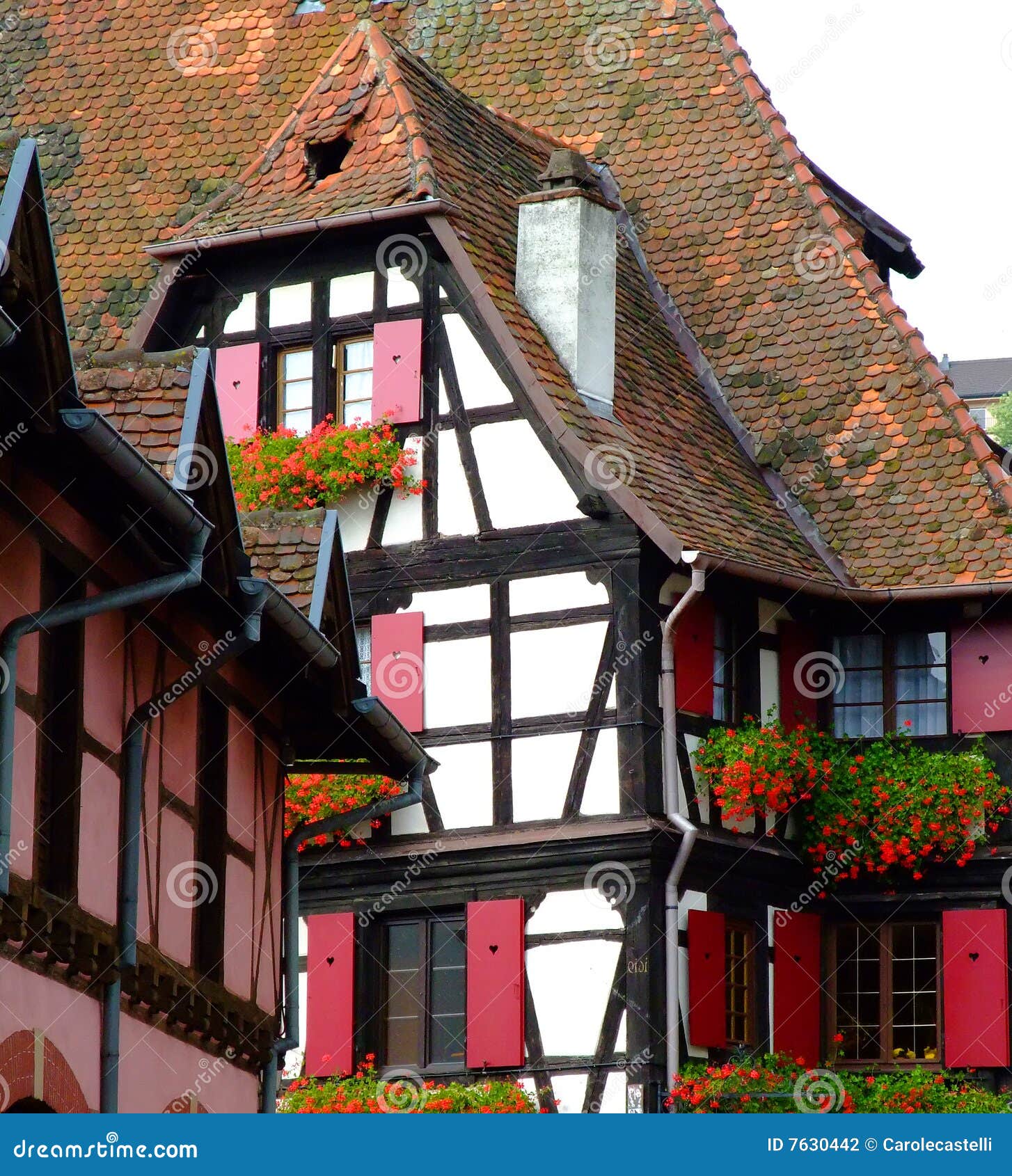 Traditional Half-timbered Architecture in Alsace Stock Photo - Image of ...