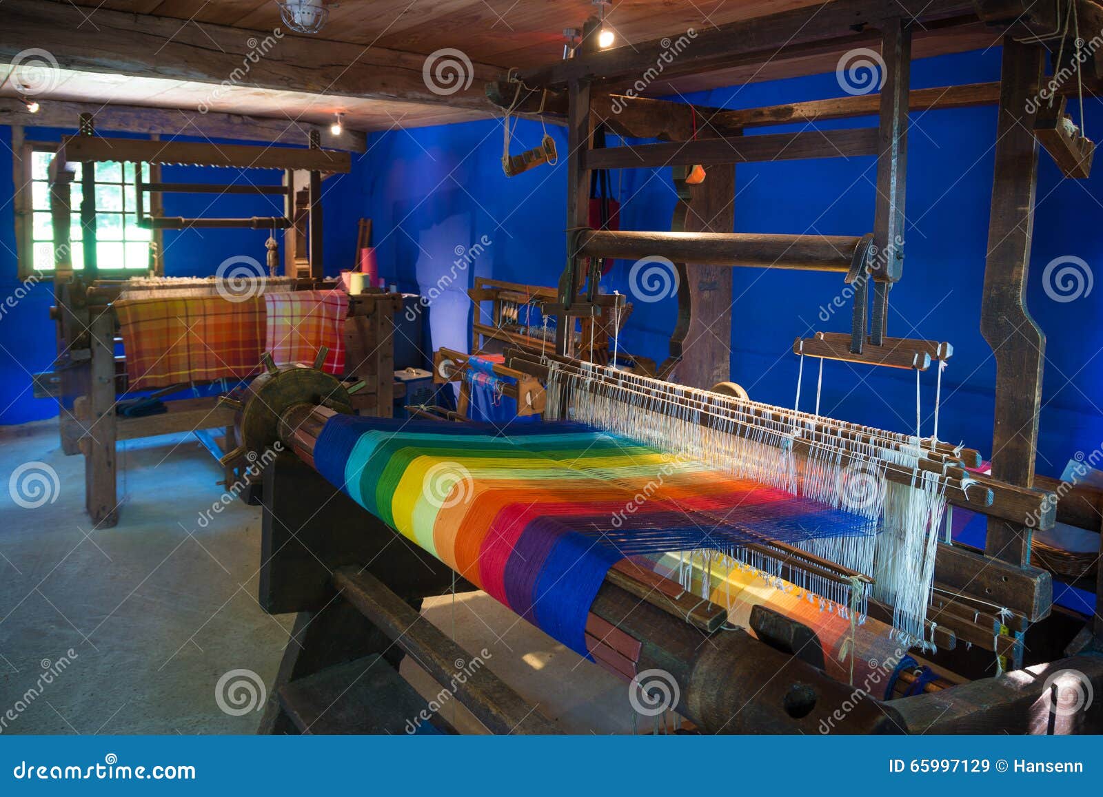 Traditional hand loom stock image. Image of process, fabricate - 65997129