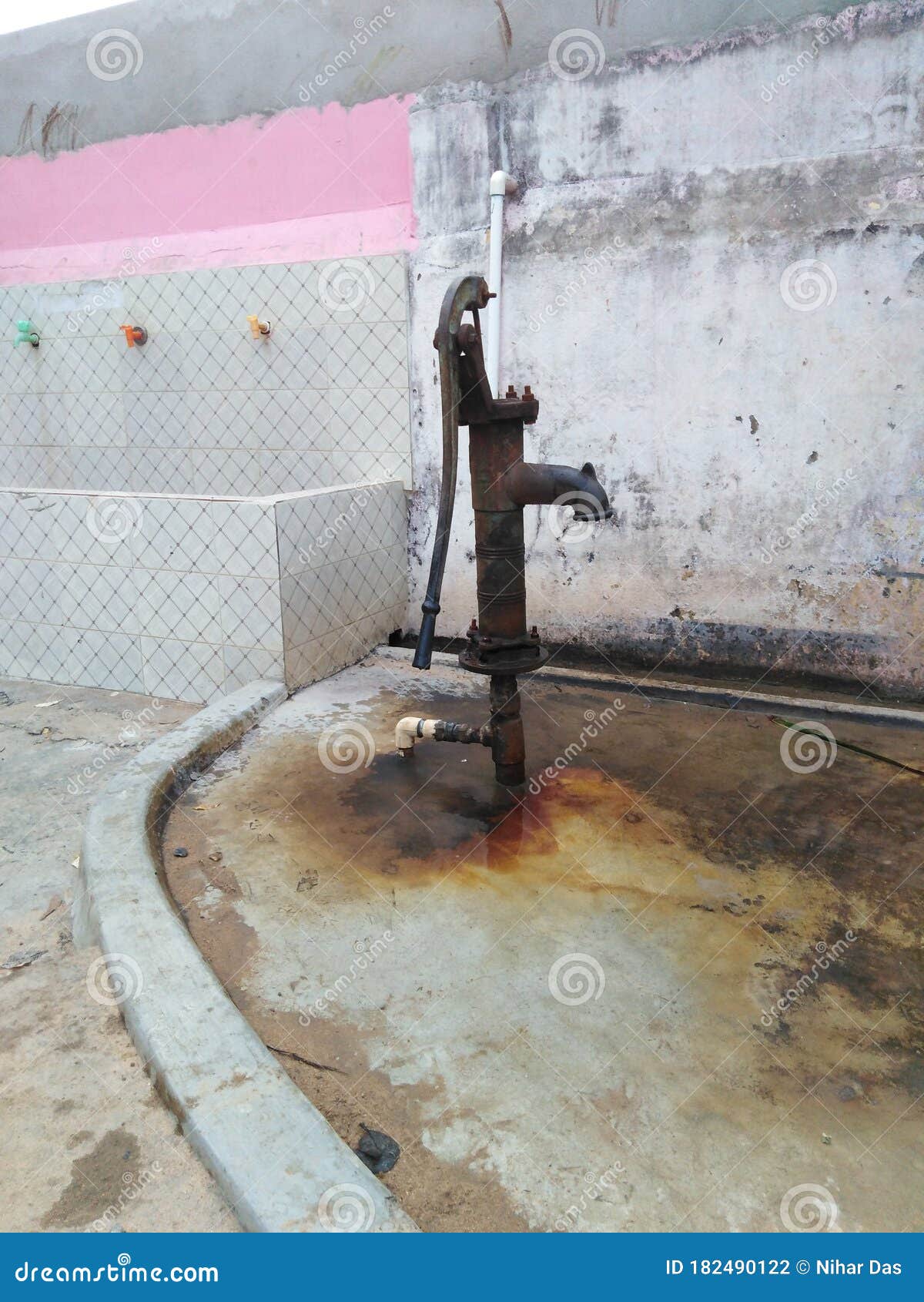 Traditional Hand pump stock photo. Image of number, line - 182490122