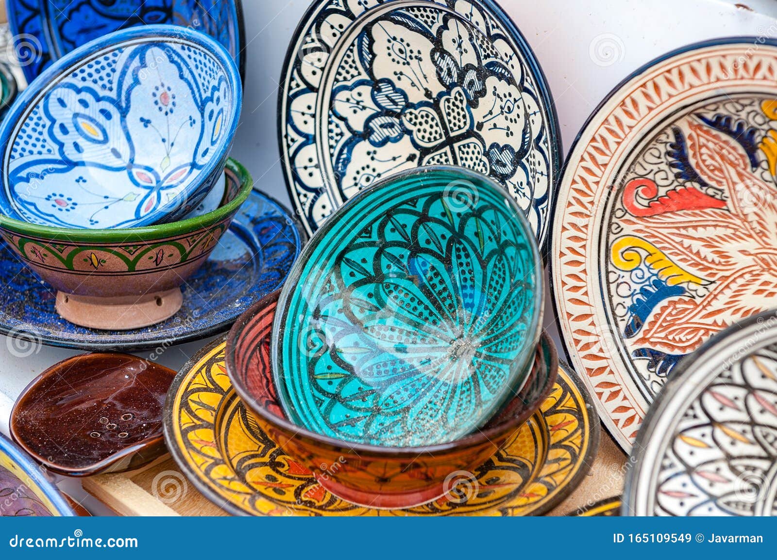 Traditional Handcrafted Ceramic Pottery in Morocco Stock Image - Image ...