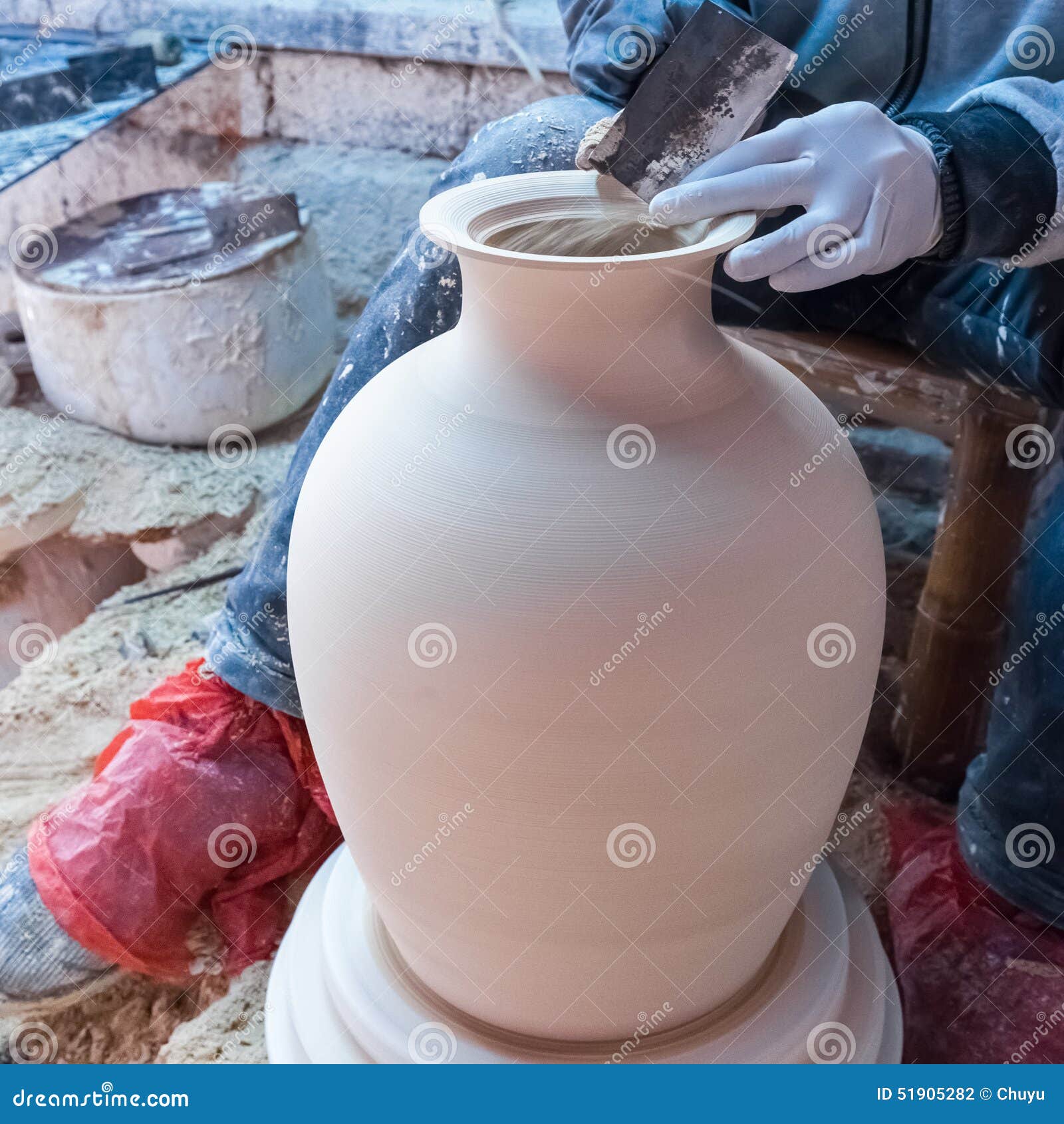 Traditional Handmade Porcelain Process Stock Photo - Image of adobe ...