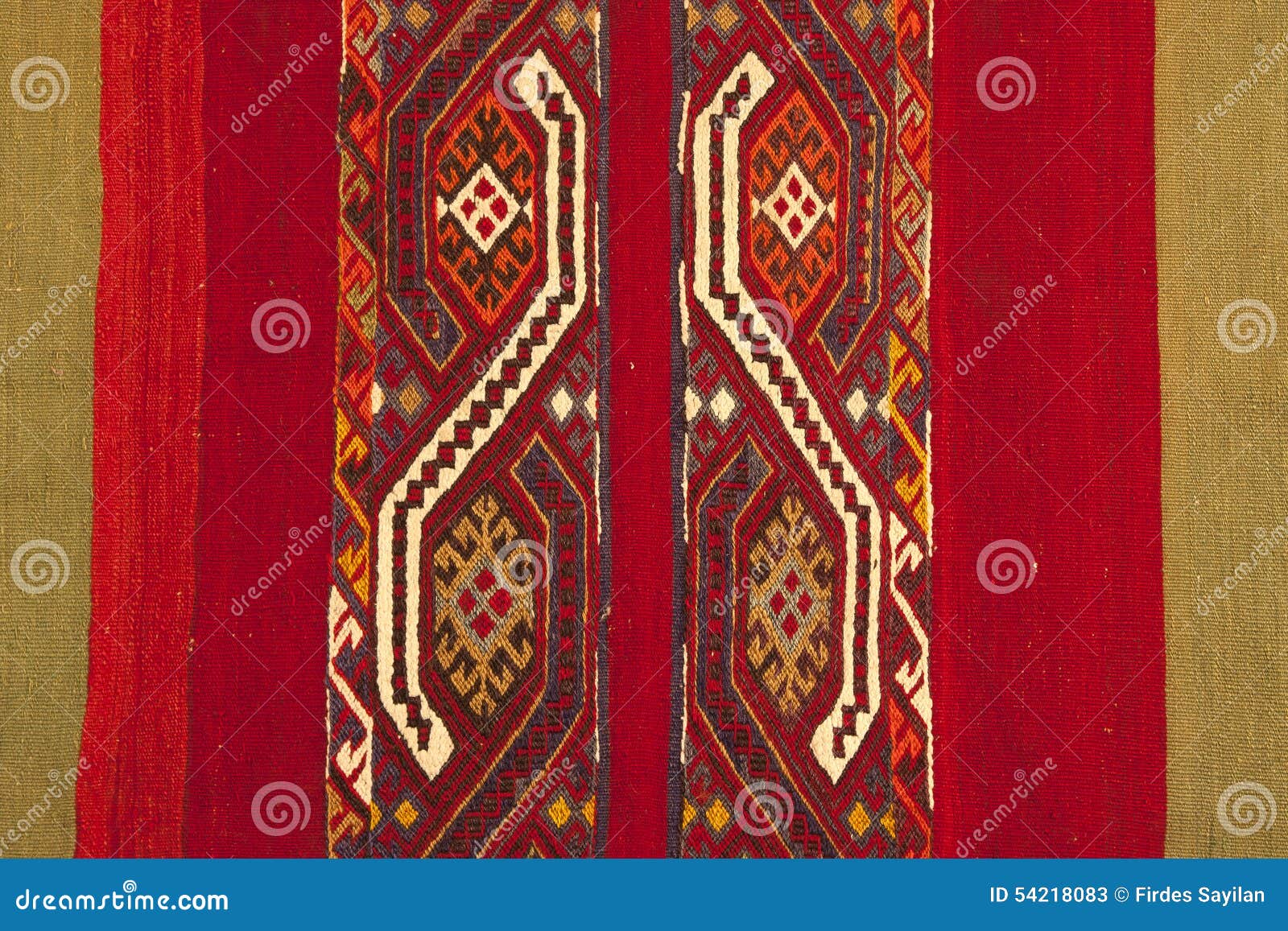 Traditional Handmade Turkish Carpet Stock Image - Image of flat ...