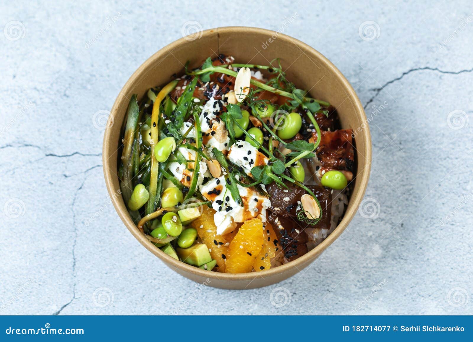 Traditional Hawaiian Poke with Vegetables Stock Image - Image of salad ...