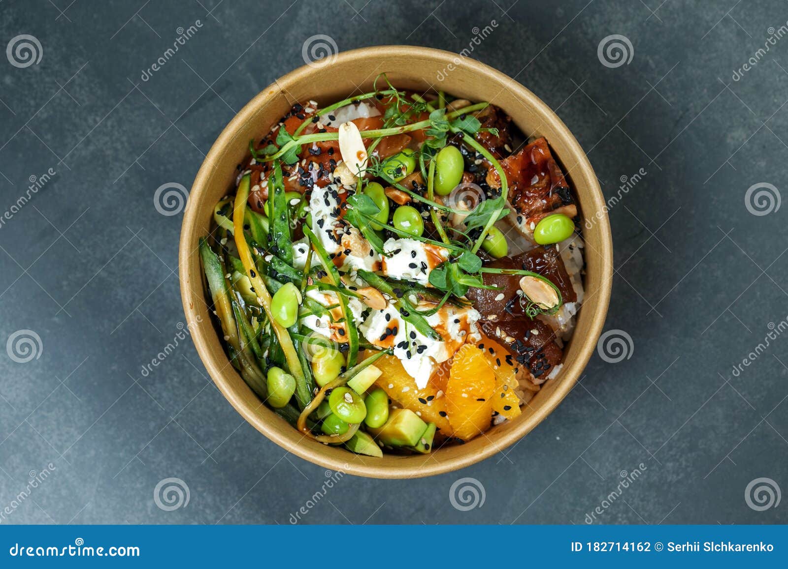 Traditional Hawaiian Poke with Vegetables Stock Photo - Image of ...
