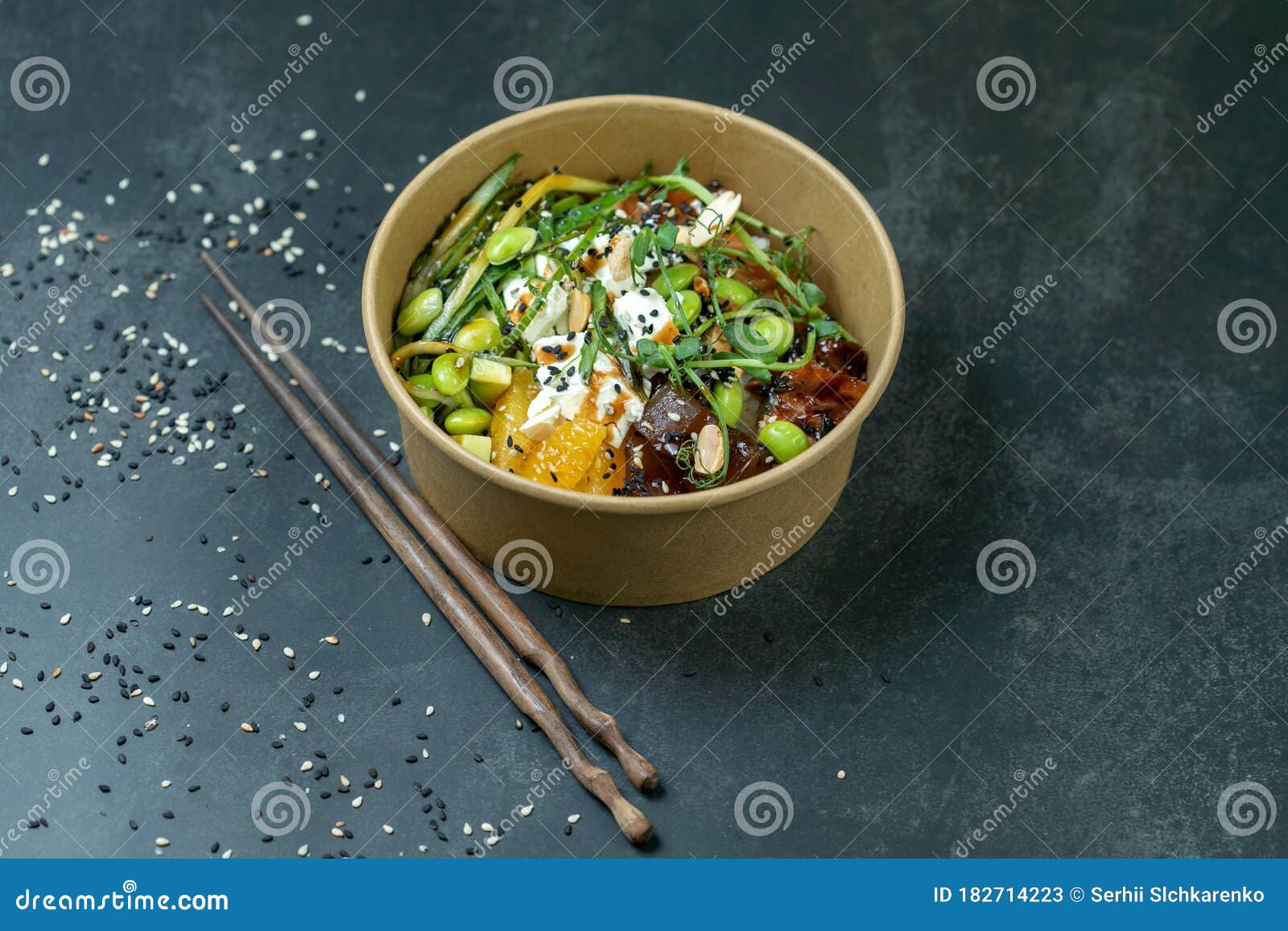 Traditional Hawaiian Poke with Vegetables Stock Image - Image of food ...