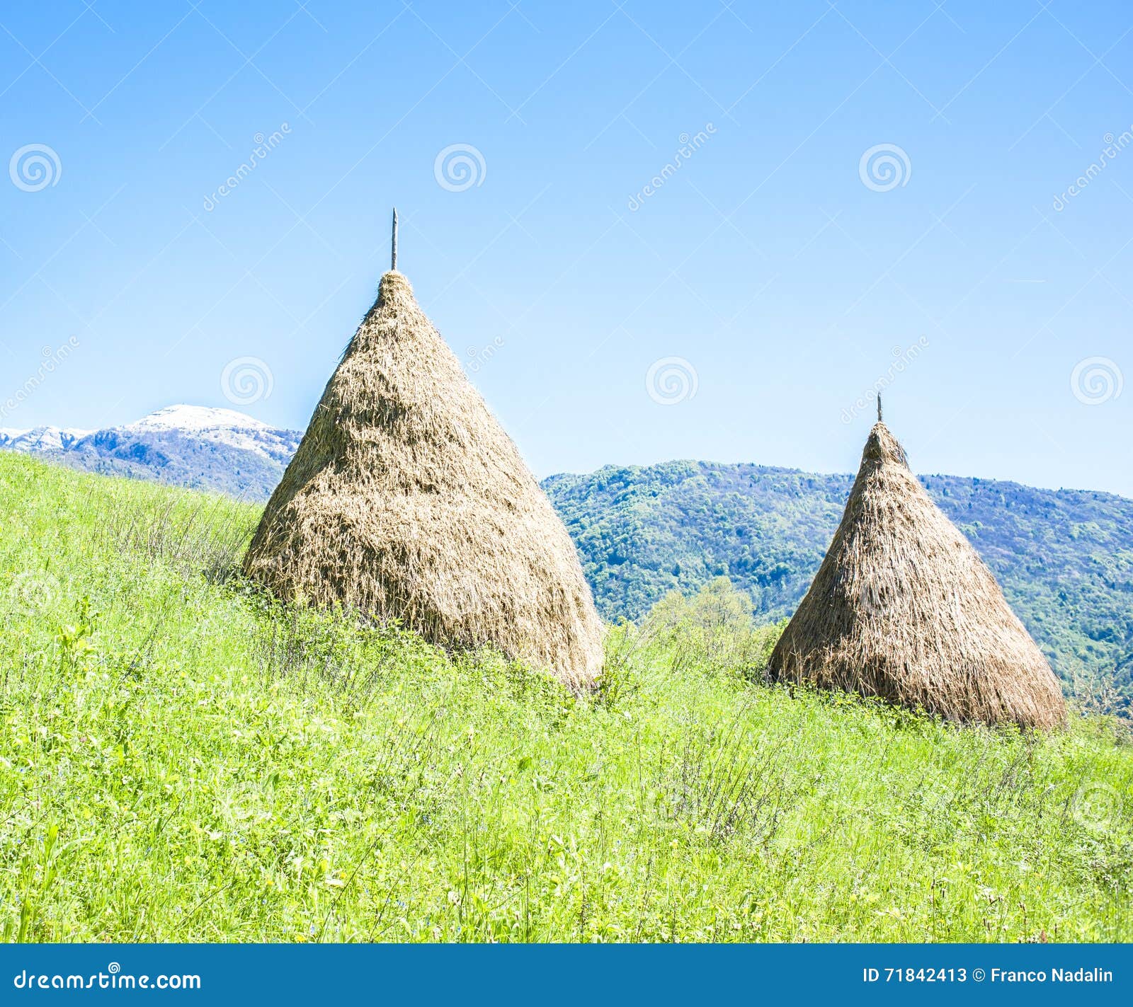 Traditional Haystack of Mountain Villages. Stock Image - Image of ...