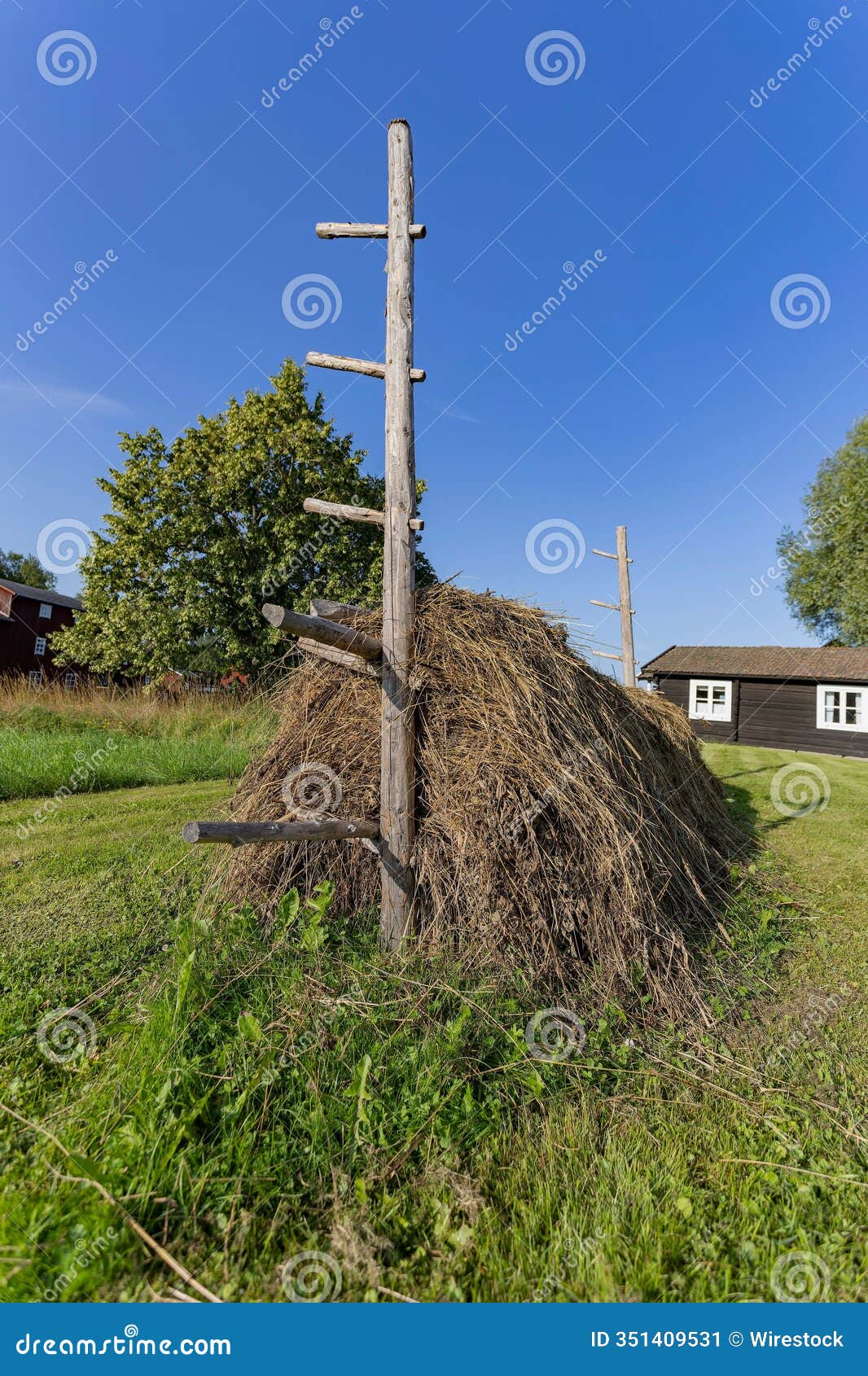 Traditional Haystack in Rural Area Editorial Photo - Image of serene ...