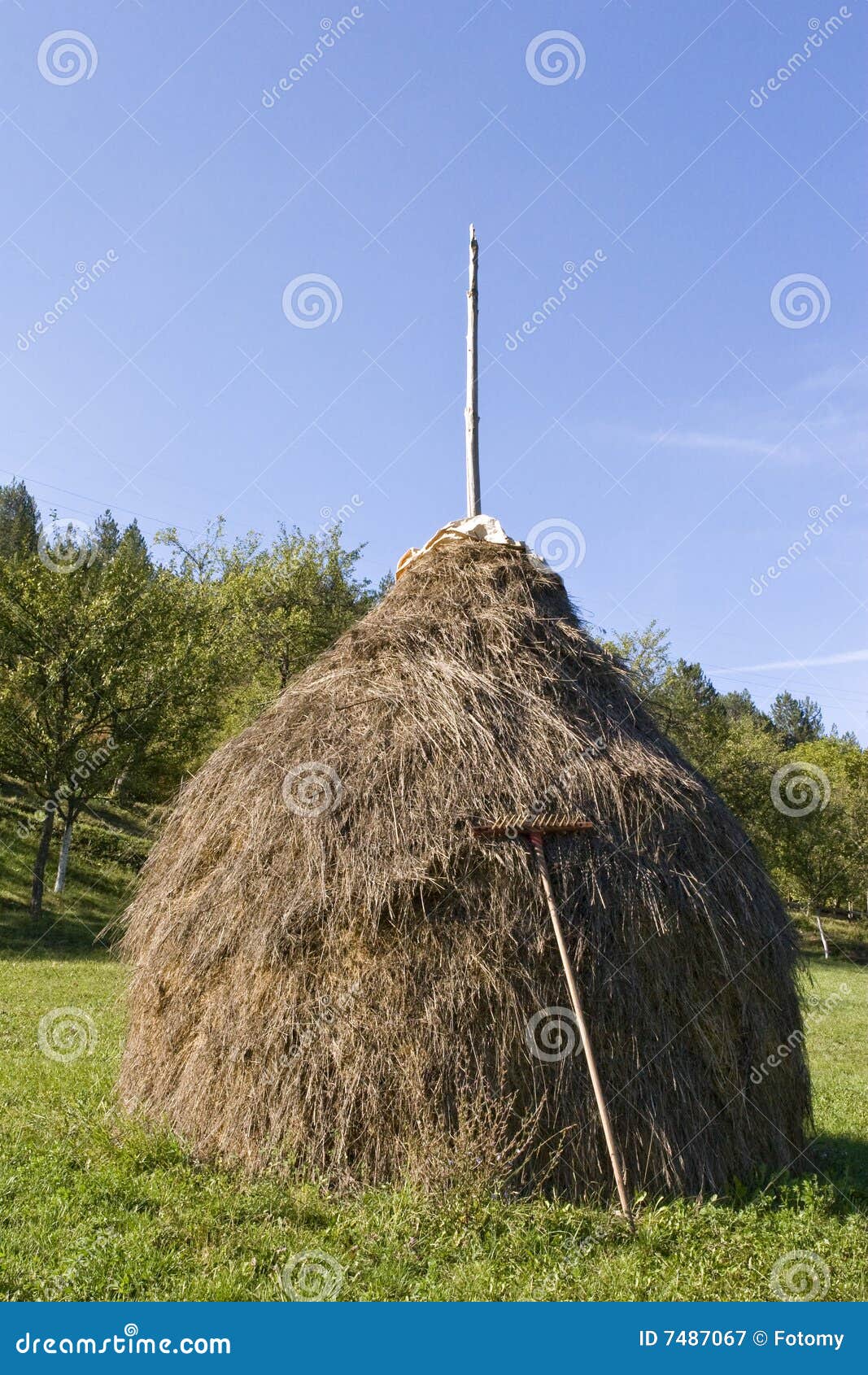 Traditional Haystack Rural Scene Stock Image - Image of farming ...