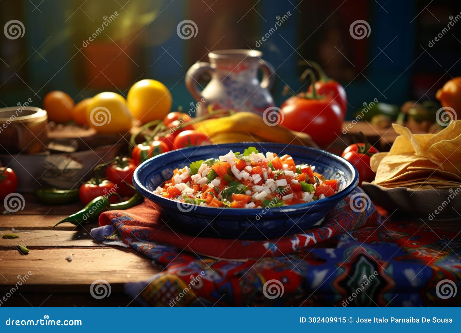 Traditional Hispanic Cuisine Showcased in a Stock Illustration ...