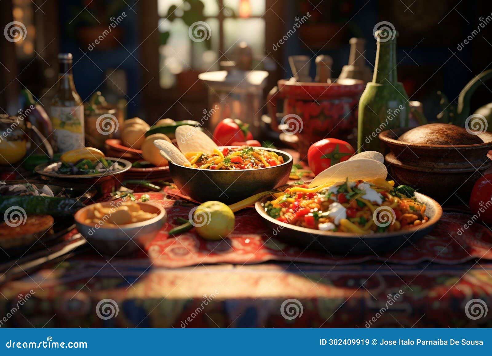 Traditional Hispanic Cuisine Showcased in a Stock Illustration ...