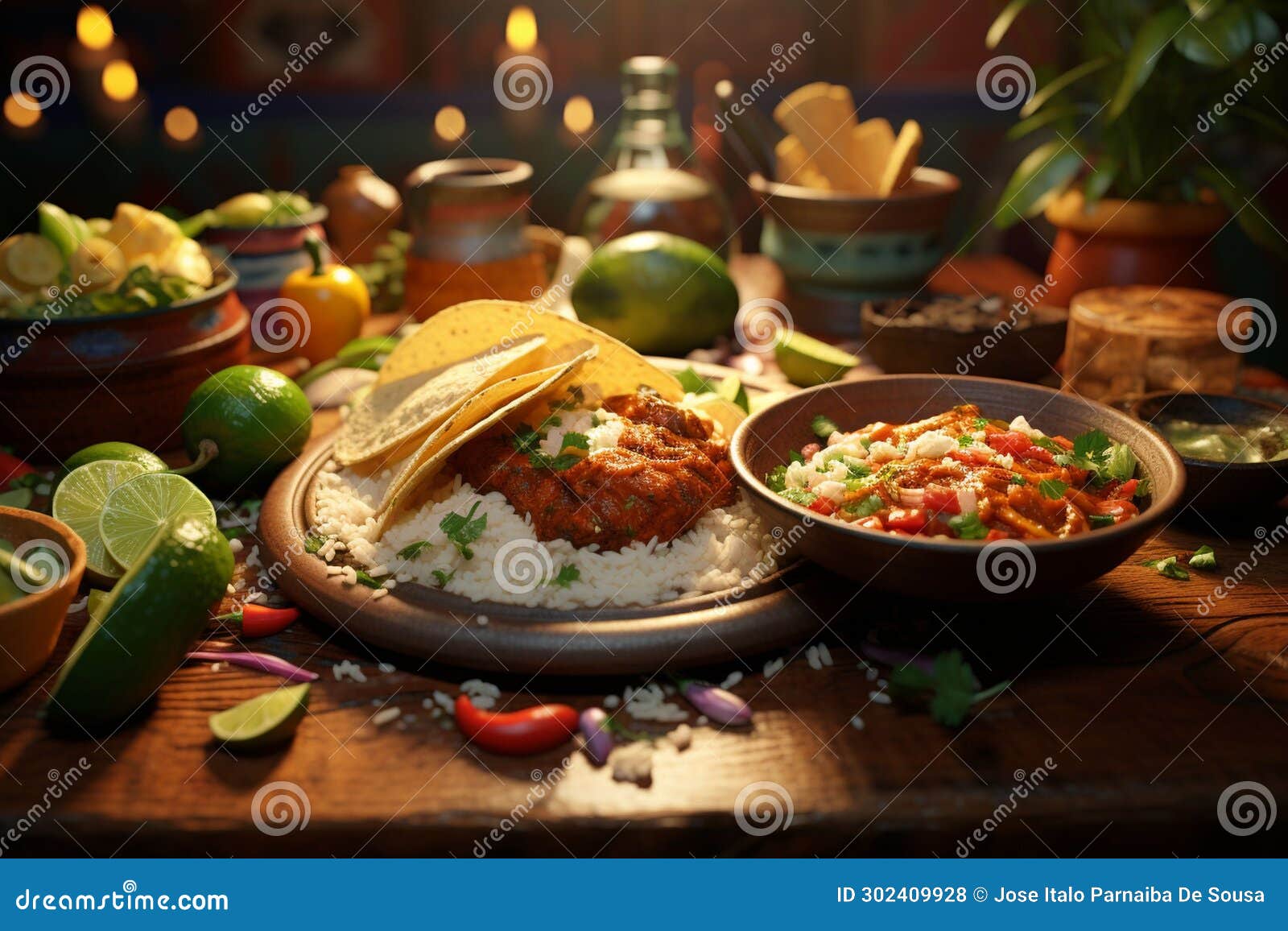Traditional Hispanic Cuisine Showcased in a Stock Illustration ...