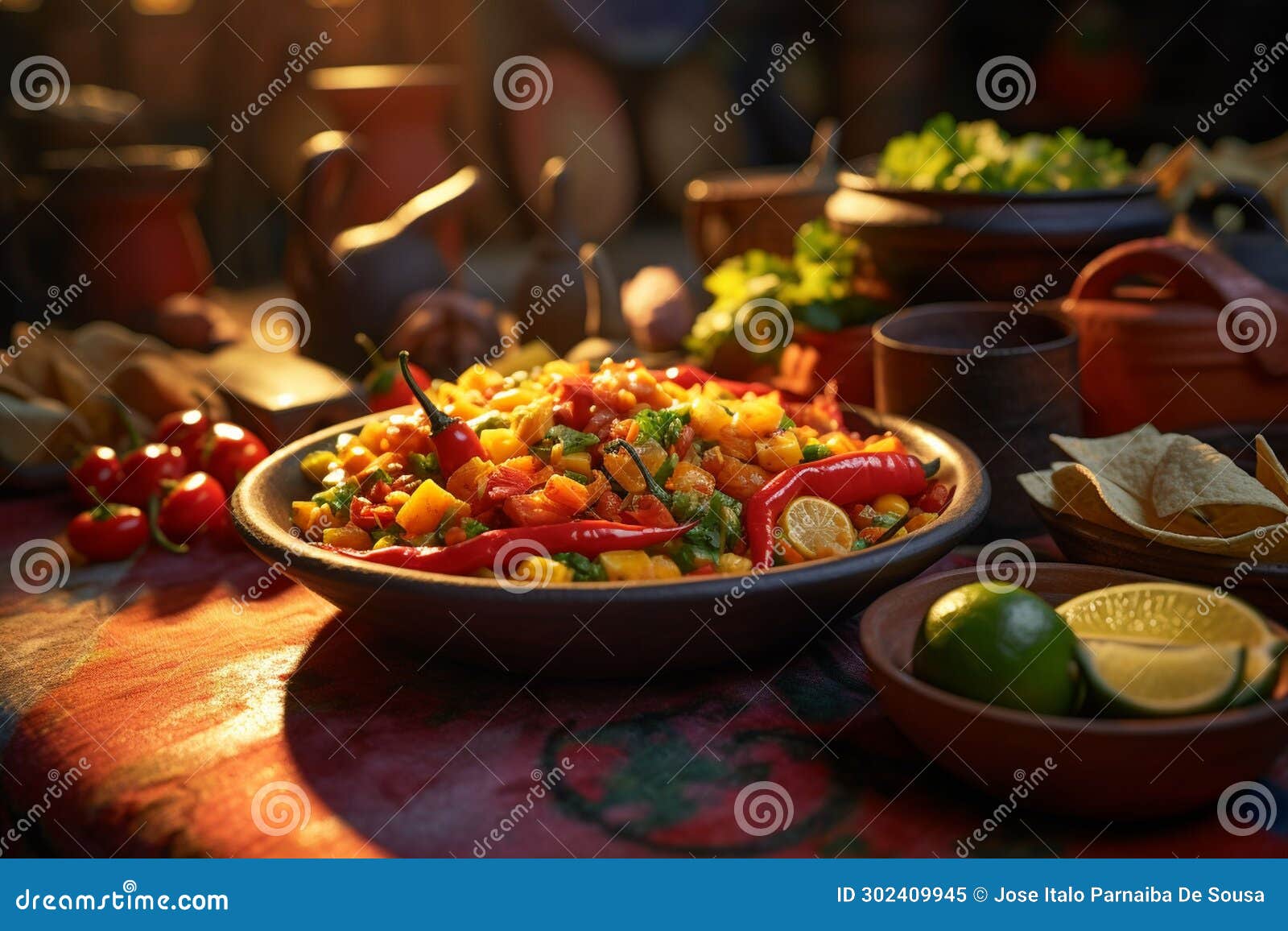 Traditional Hispanic Cuisine Showcased in a Stock Image - Image of ...