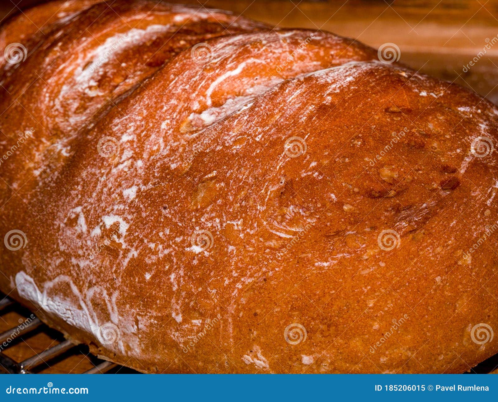 Traditional Homemade Bread with Brown Crispy Crust Stock Image - Image ...