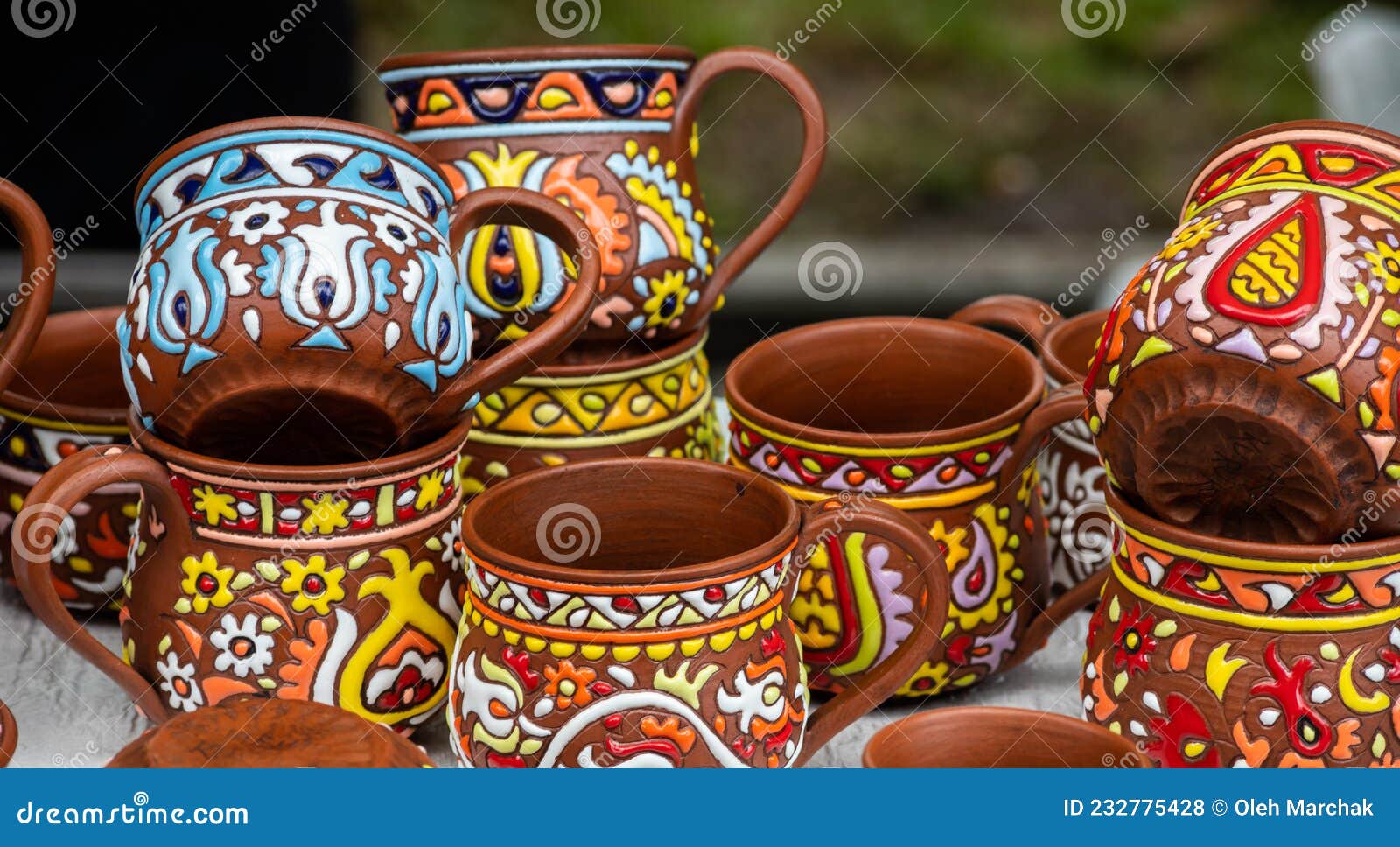 Traditional Homemade Ceramic Pots on Traditional Crafts Fair Stock ...