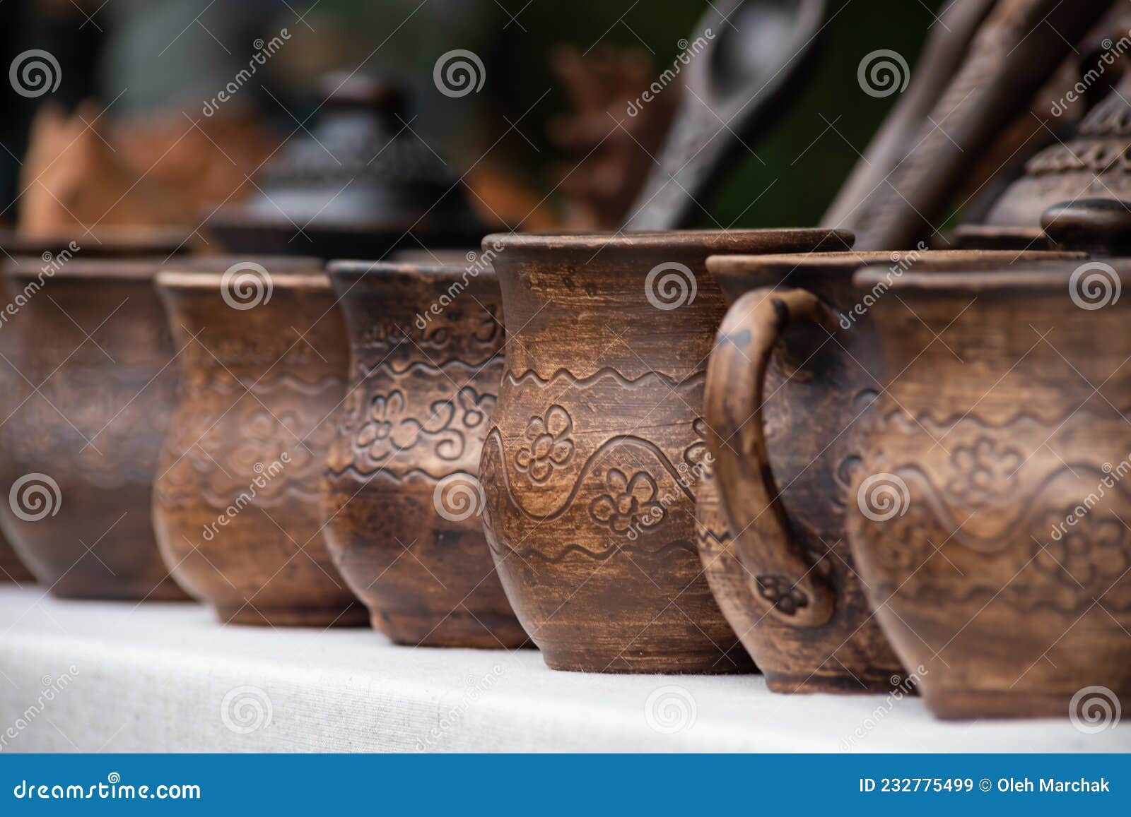 Traditional Homemade Ceramic Pots on Traditional Crafts Fair Stock ...