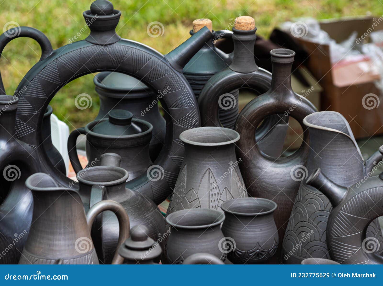 Traditional Homemade Ceramic Pots on Traditional Crafts Fair Stock ...