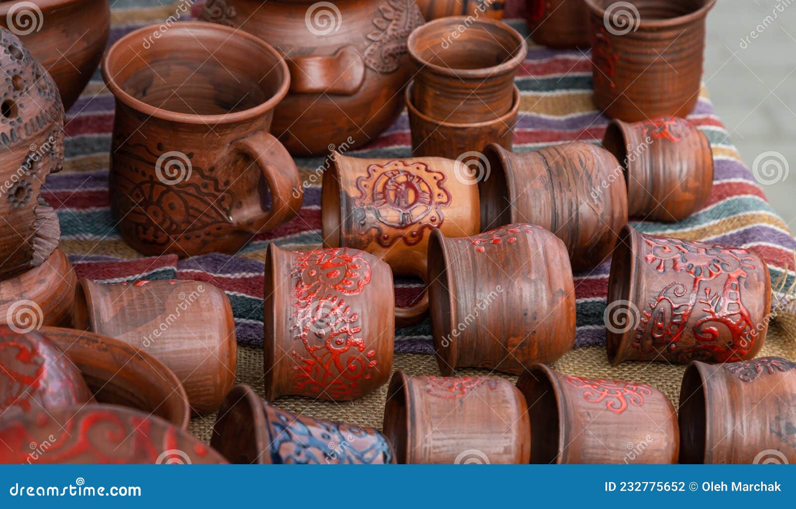 Traditional Homemade Ceramic Pots on Traditional Crafts Fair Stock ...