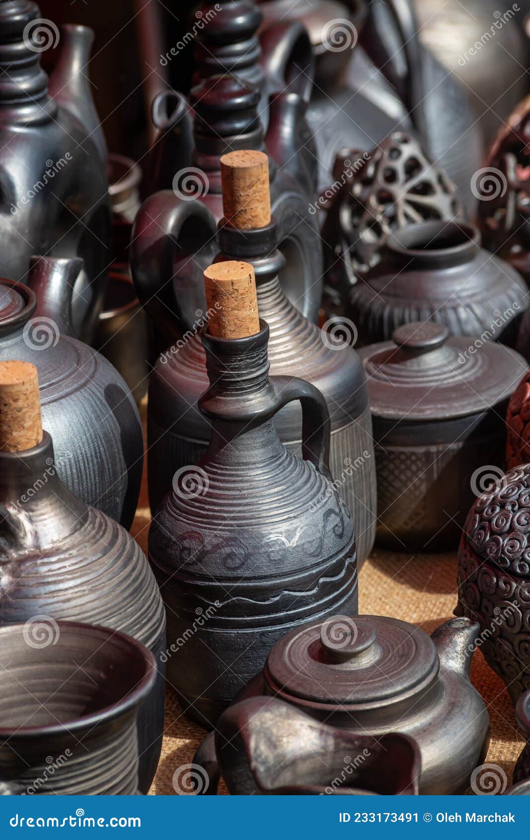 Traditional Homemade Ceramic Pots on Traditional Crafts Fair Stock ...