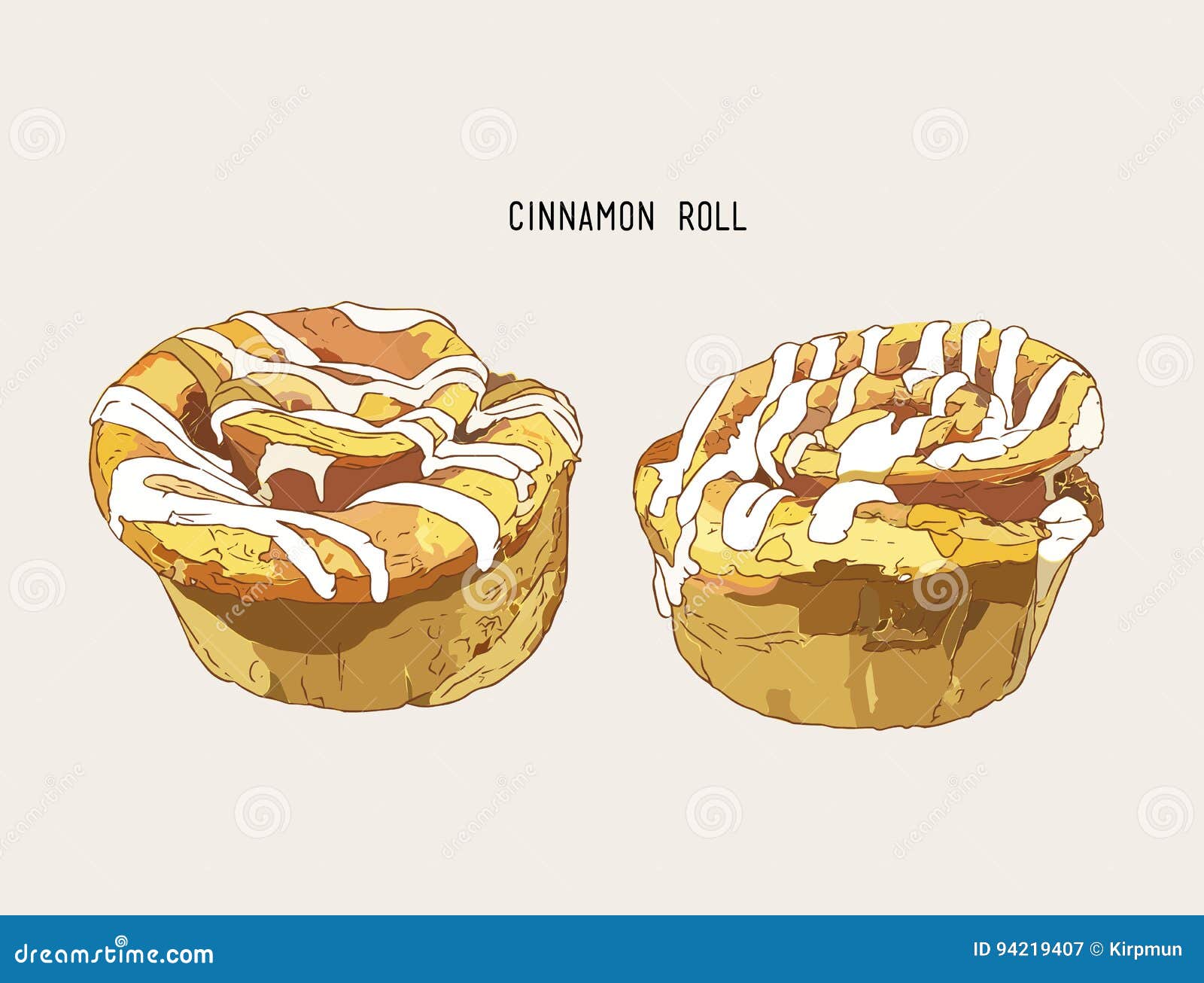 Traditional Homemade Cinnamon Rolls , Sketch Vector. Stock Vector ...