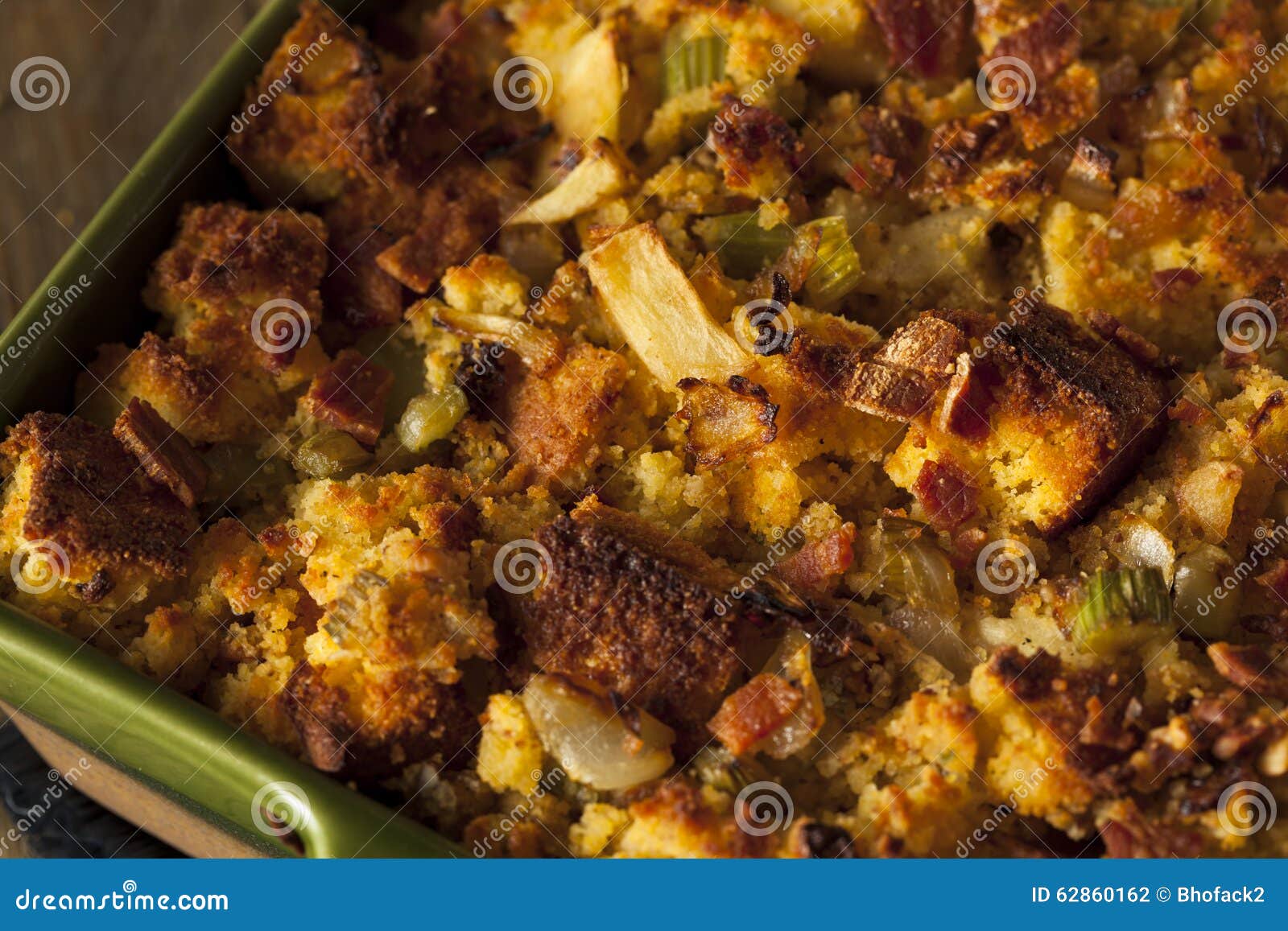 Traditional Homemade Cornbread Stuffing Stock Photo - Image of artistic ...