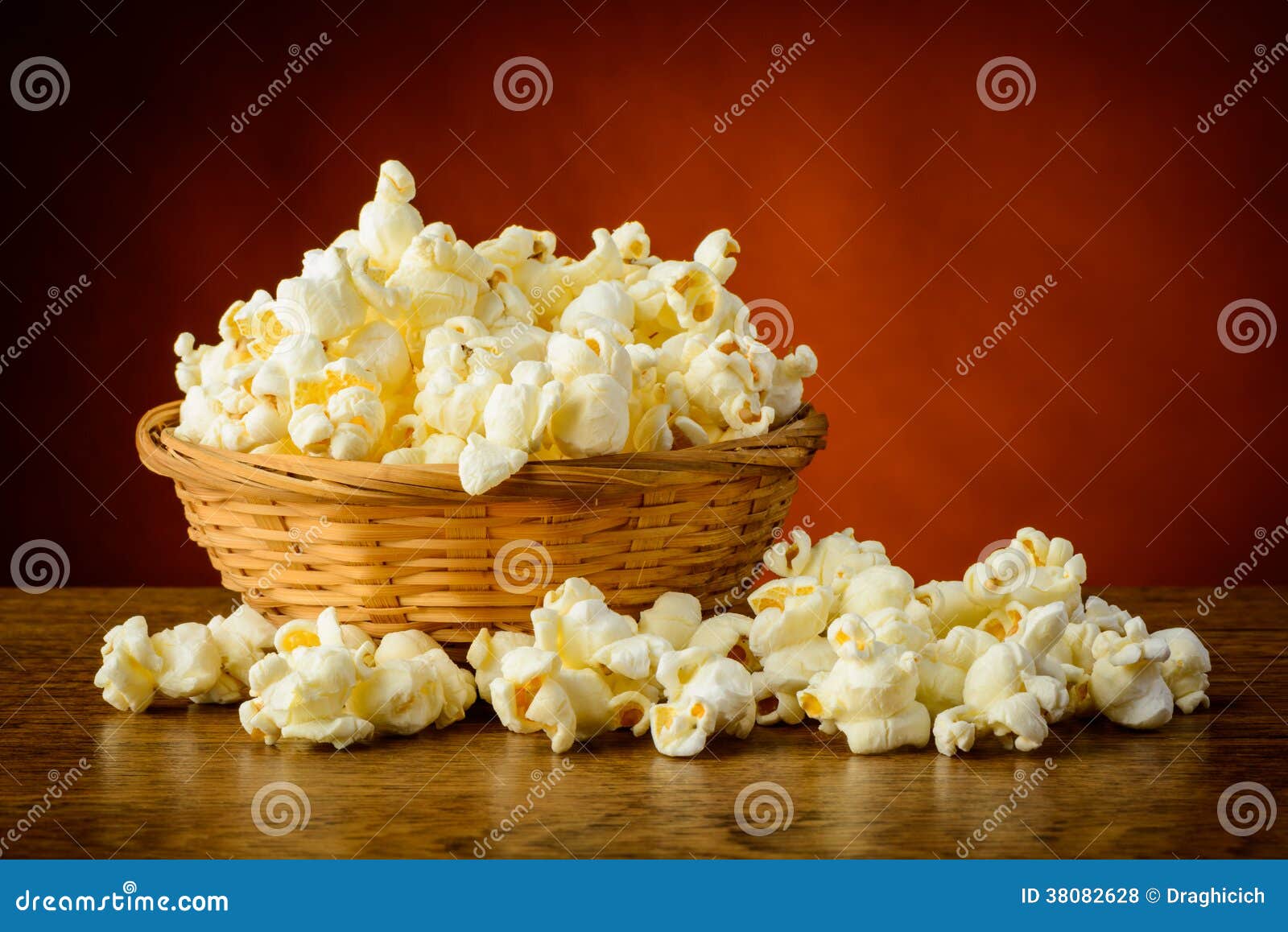 Traditional Homemade Popcorn Stock Photo - Image of basket, still: 38082628