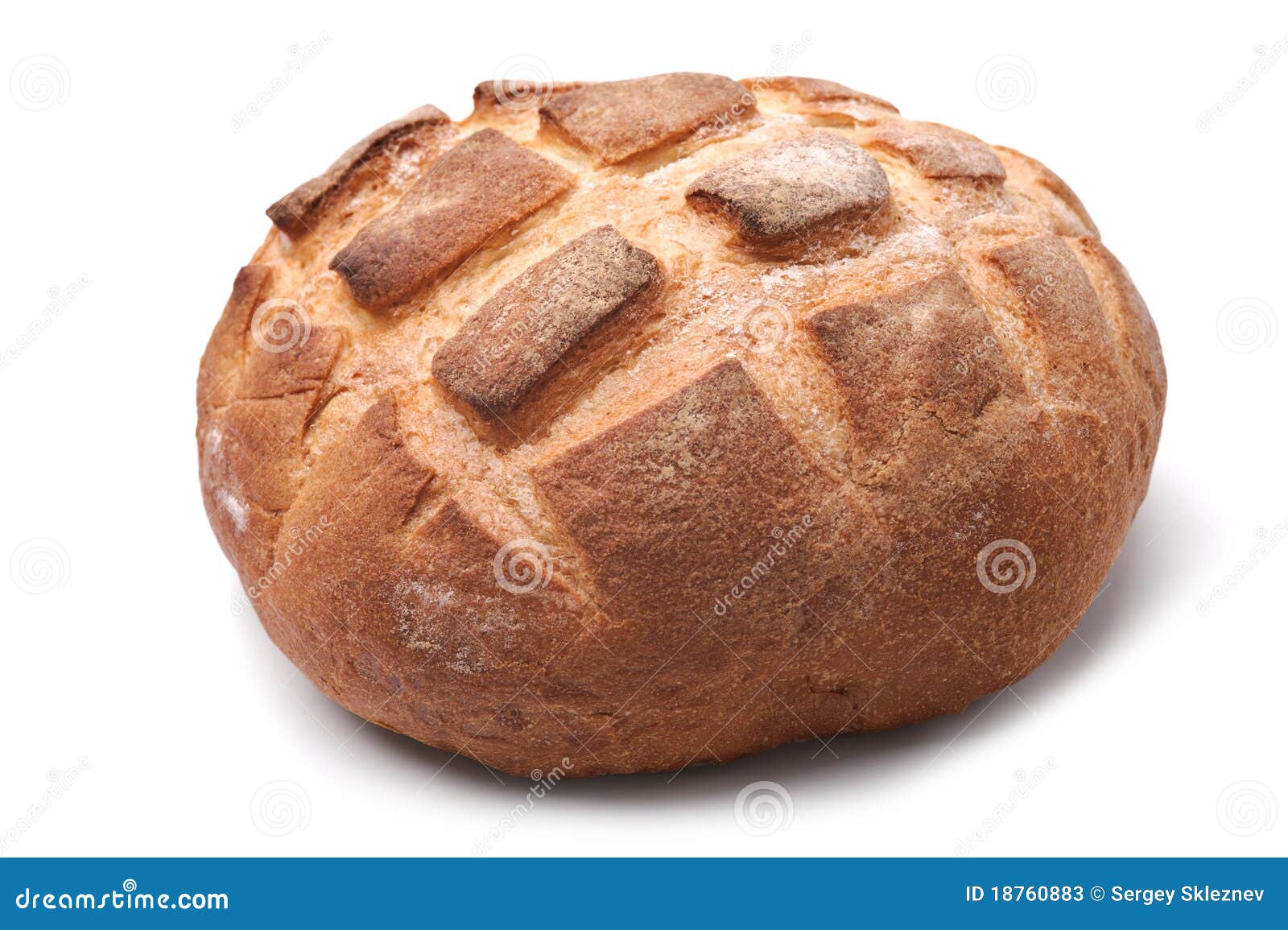 Traditional Homemade Round Bread Stock Image - Image of brown, homemade ...