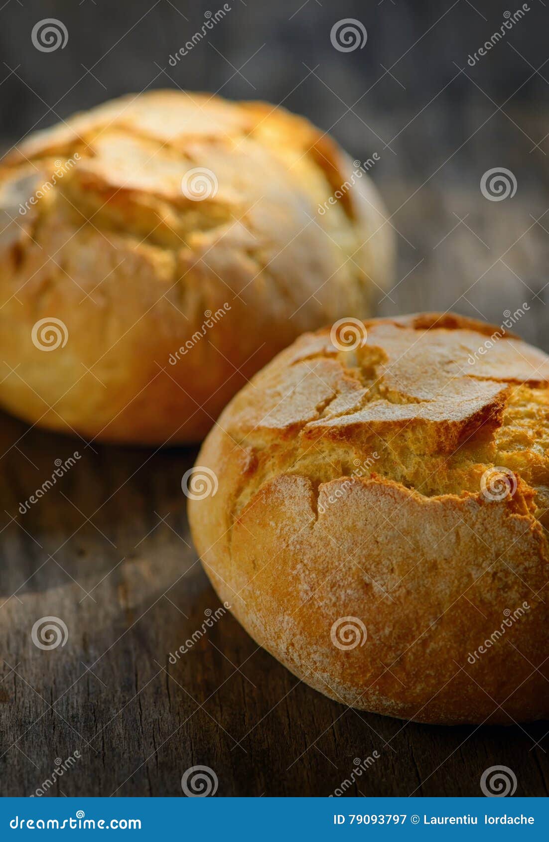 Traditional Homemade Round Bread Stock Image - Image of loaf, bread ...