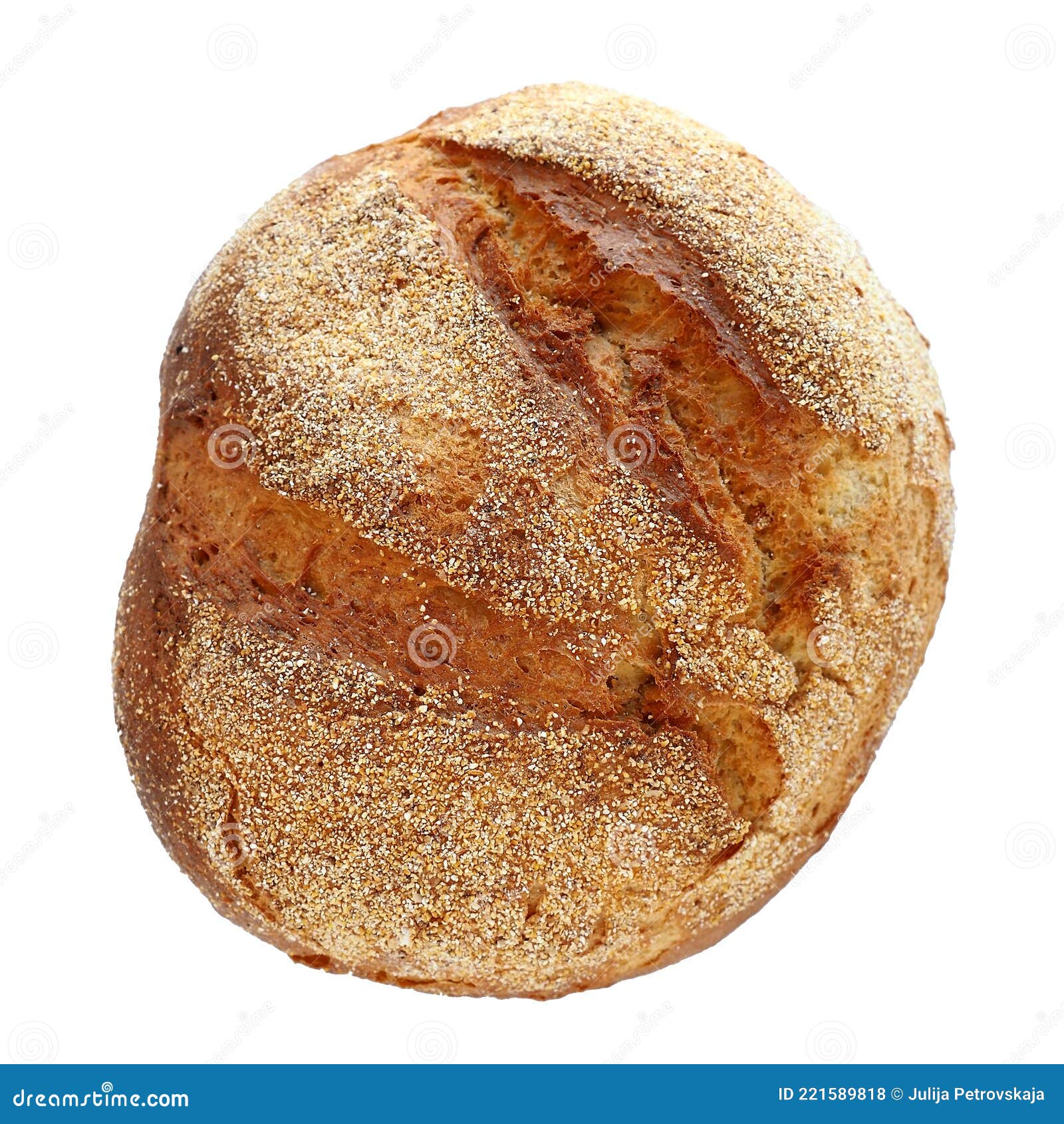 Traditional Homemade Round Wheat Bread Isolated on a White Background ...
