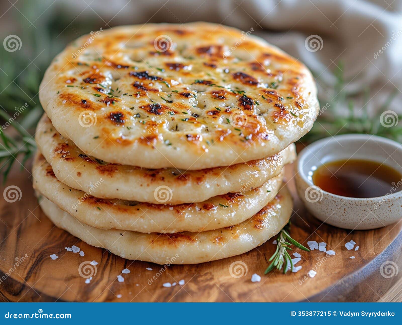 Traditional Greek Flatbread Stock Illustration - Illustration of fresh ...