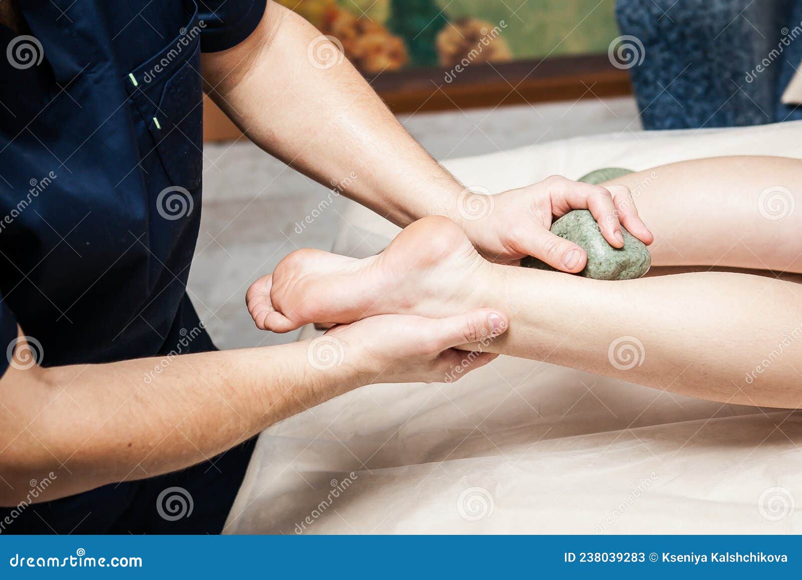 A Traditional Hot Stone Massage Stock Image - Image of massaging ...