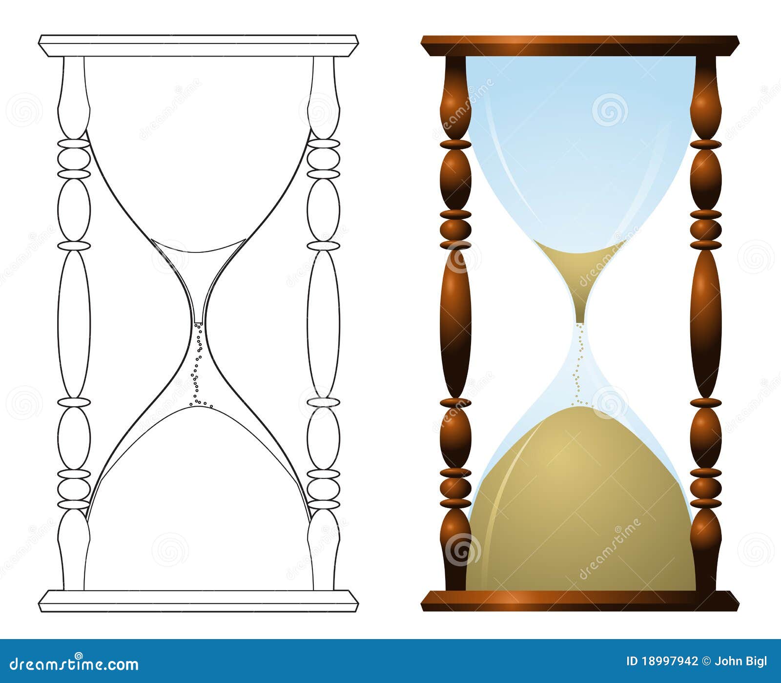 Traditional Hourglass Illustration Stock Vector - Illustration of timer ...