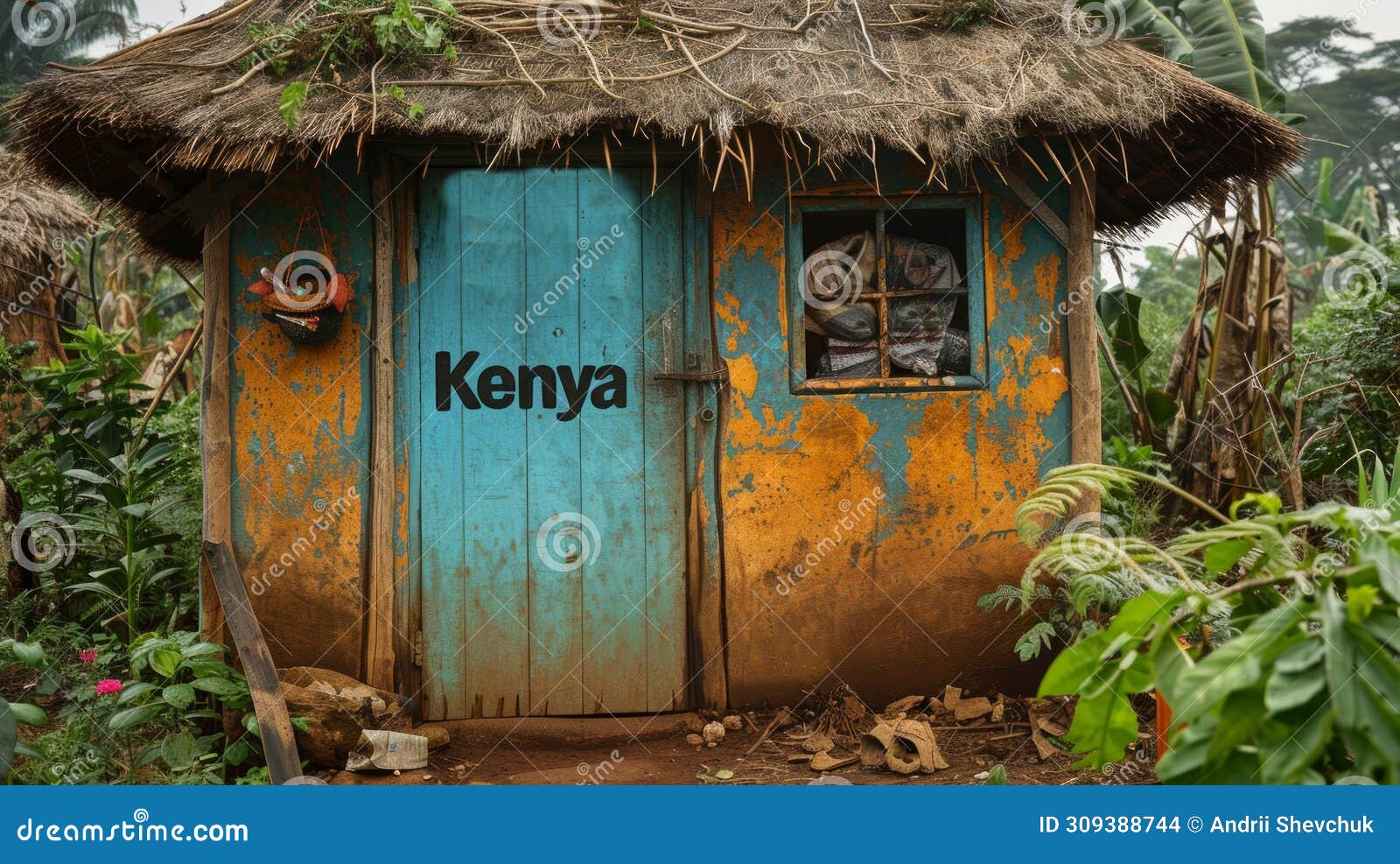 Traditional house in Kenya stock illustration. Illustration of kenyan ...