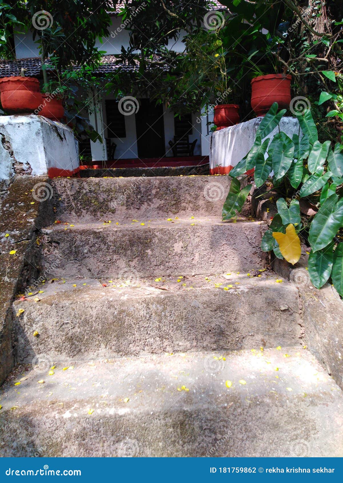 Traditional house steps stock photo. Image of fountain - 181759862