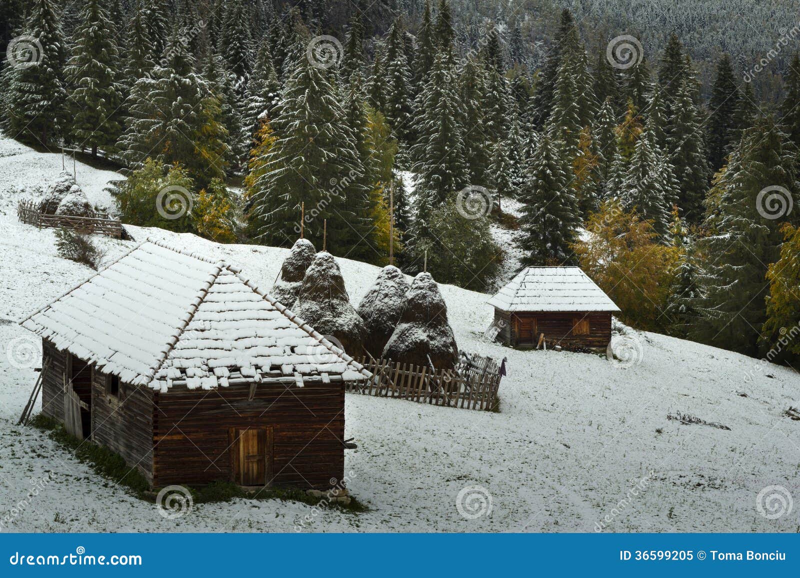Traditional Houses during Winter Stock Image - Image of cold, glacacopy ...