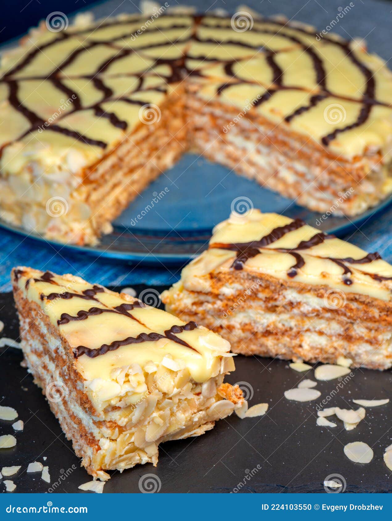 Traditional Hungarian Esterhazy Cake Stock Photo - Image of fresh ...