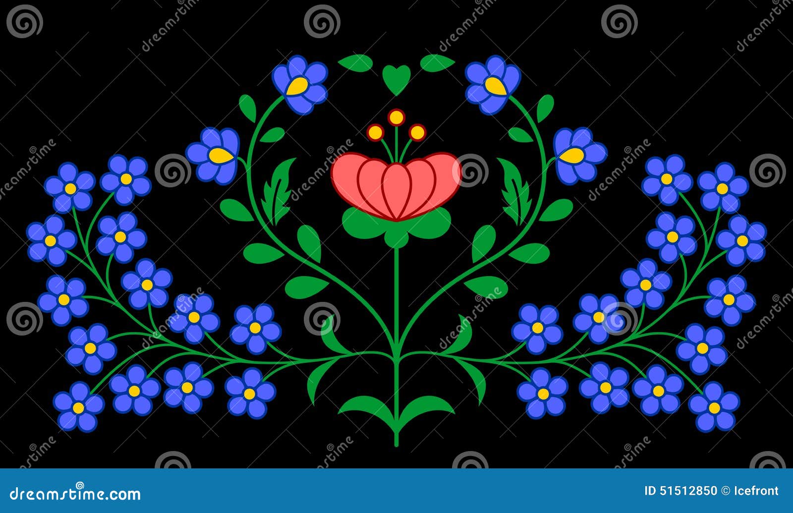 Traditional Hungarian Folk Embroidery Pattern Stock Vector ...