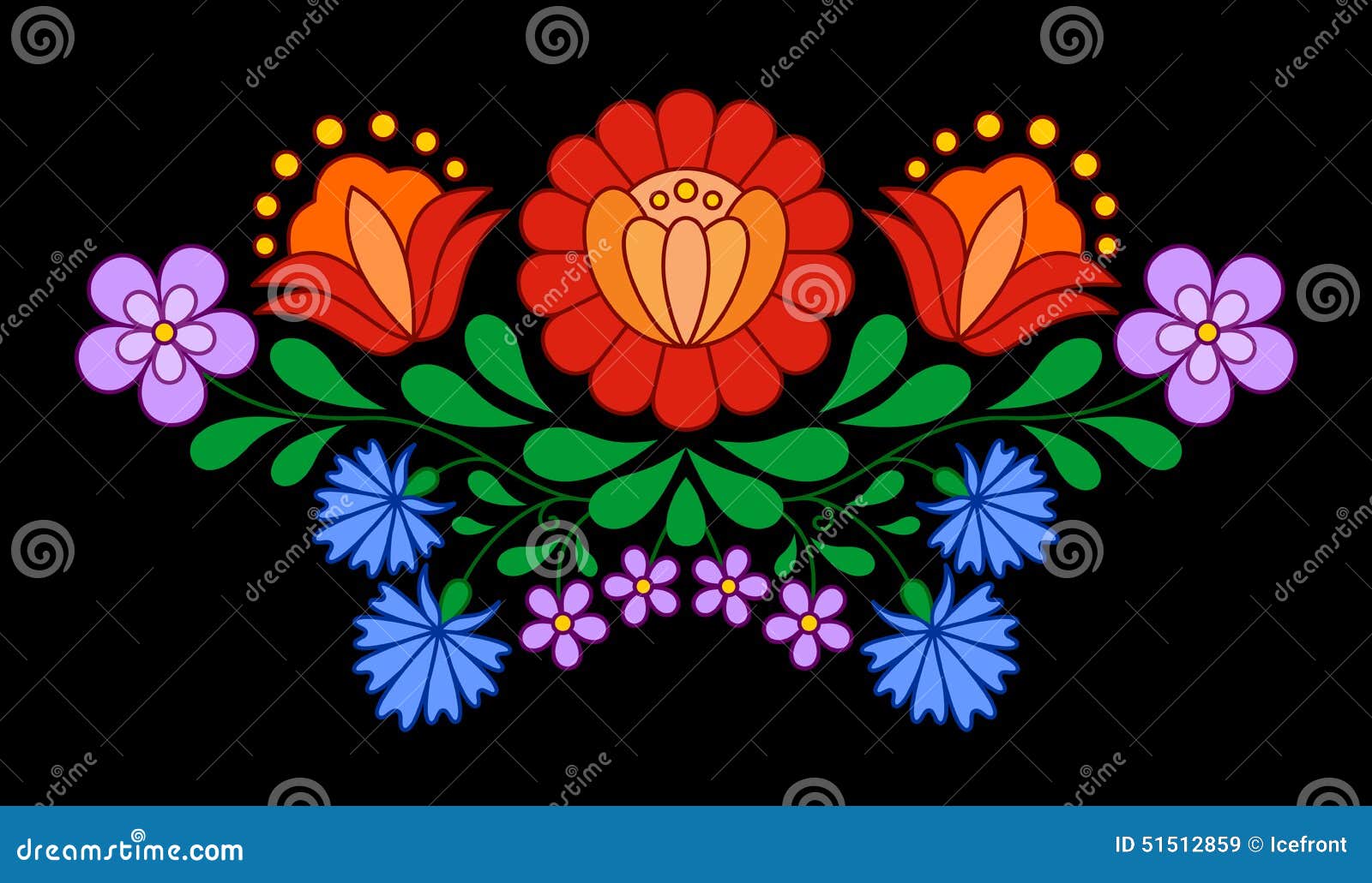 Traditional Hungarian Folk Embroidery Pattern Stock Vector ...