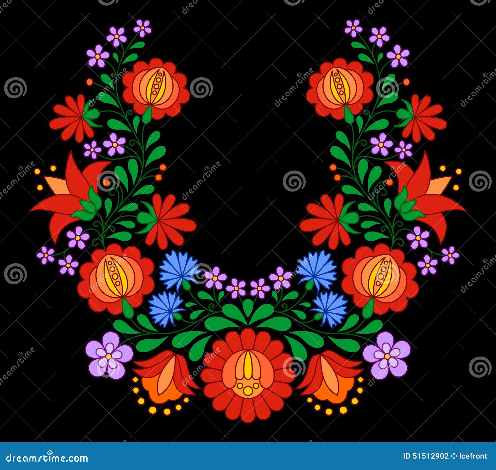 Traditional Hungarian Folk Embroidery Pattern Stock Vector ...