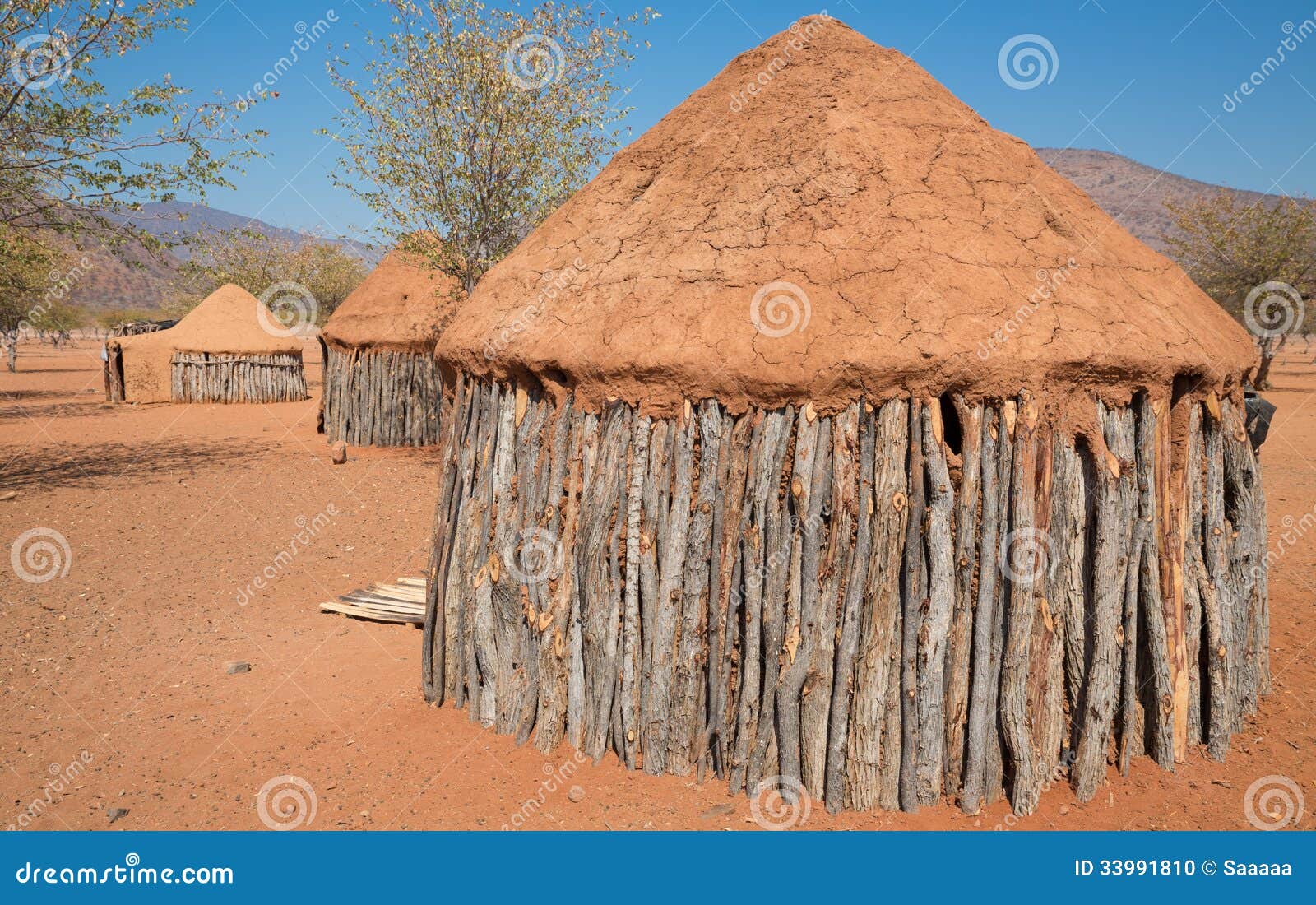 Traditional Huts of Himba People Stock Photo - Image of culture, nomad ...