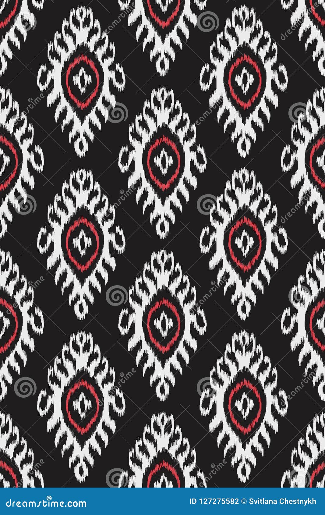 Traditional Ikat Pattern. Eamless Geometric Pattern, Based on Ikkat ...