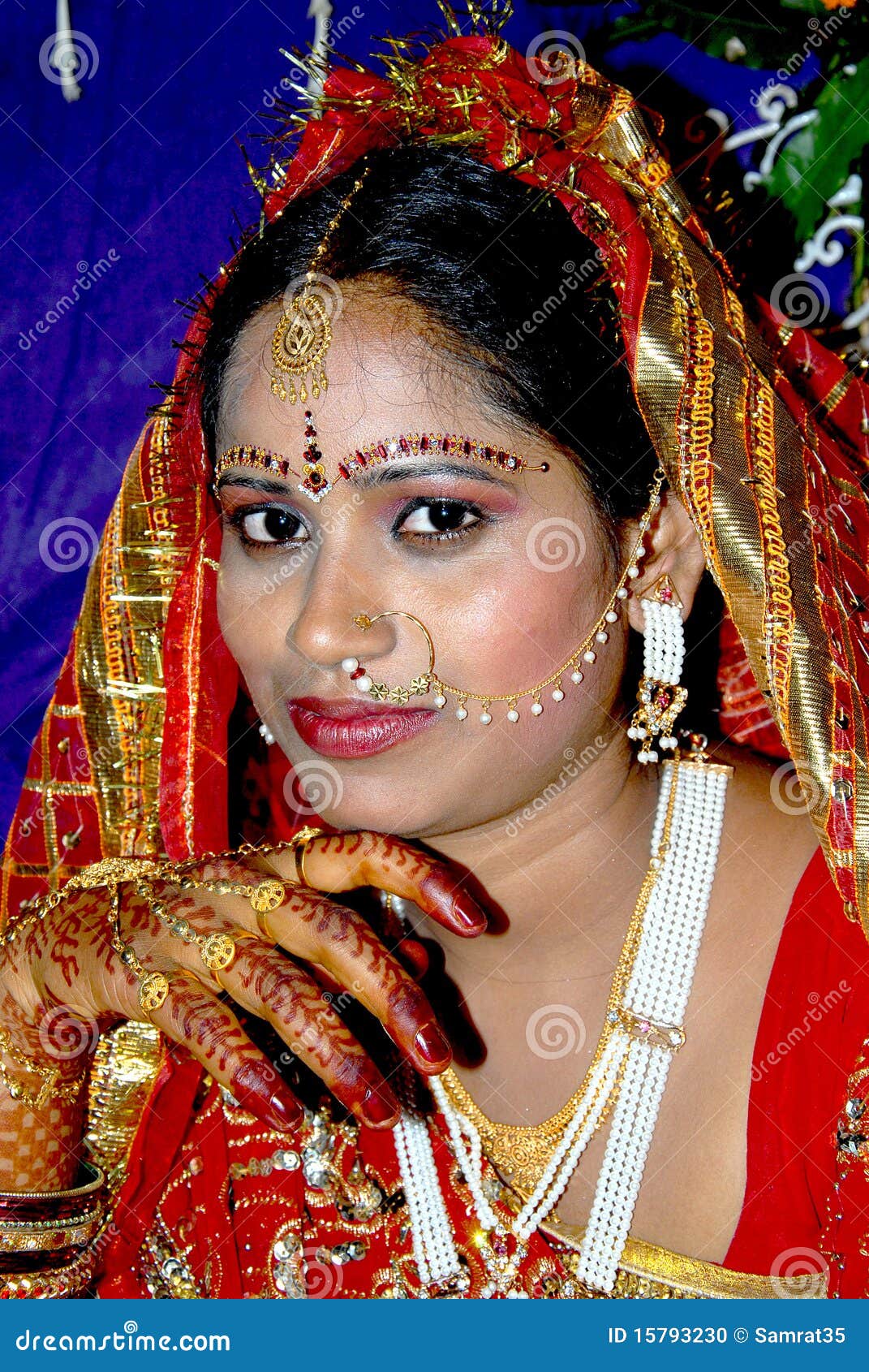 Traditional Indian bride editorial image. Image of eyes - 15793230