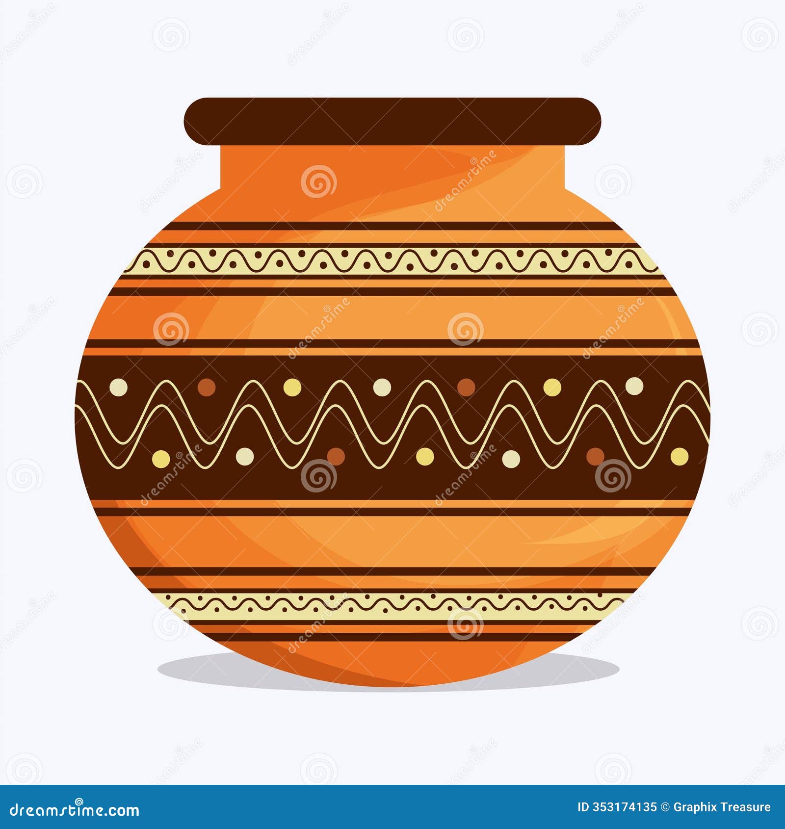 A Traditional Indian Clay Pot with Intricate Patterns and Designs Stock ...