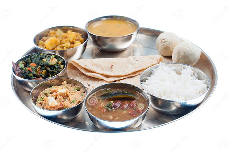 Traditional Indian Dinner Plate Stock Photo - Image of rice, delicious ...